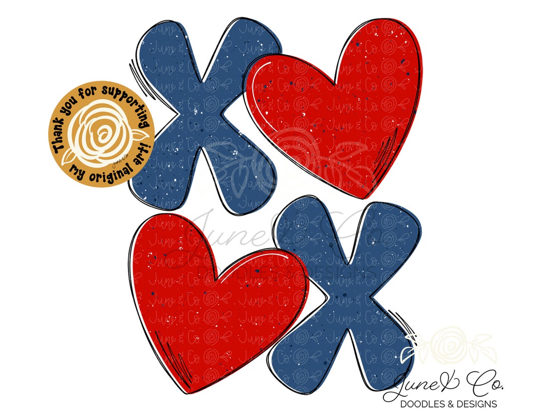 Boys XOXO PNG Retro Hugs & Kisses Sublimation File Boys Valentine's Day ...