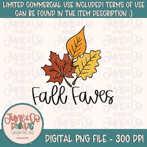 Fall Faves PNG| Fall Season Sublimation File| Favorite Fall Things ...