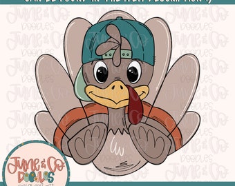 Boy Camo Turkey PNG| Cool Turkey in Hat Sublimation File| Boys ...