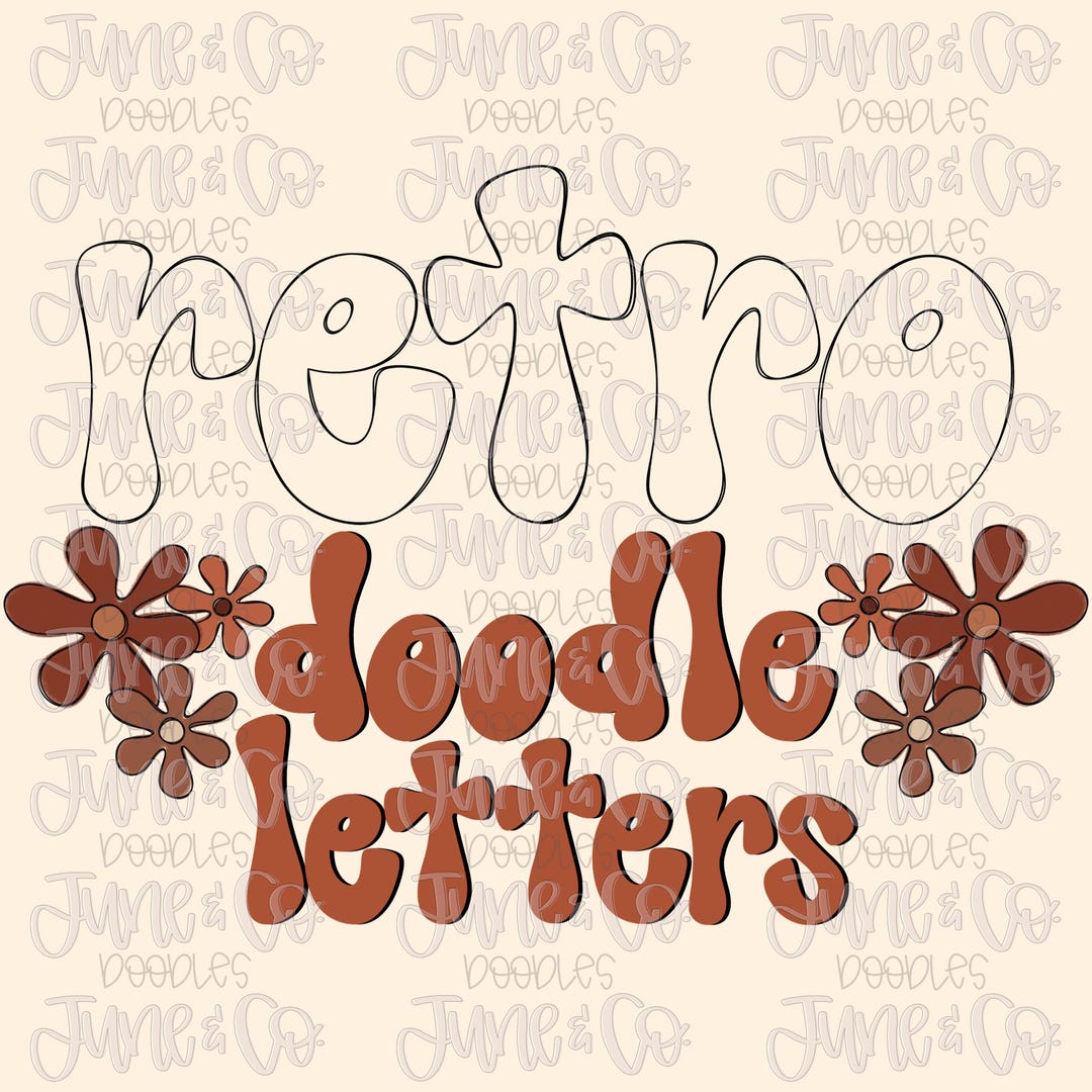 Retro Style Doodle Letters| Alphabet Set PNG| Retro Alpha Set SVG ...