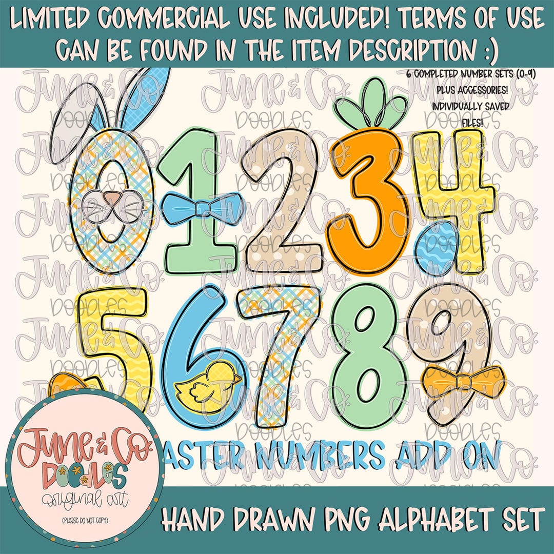 Boys Easter Number Set- PNG| Boys Easter Alpha| Individually Saved ...