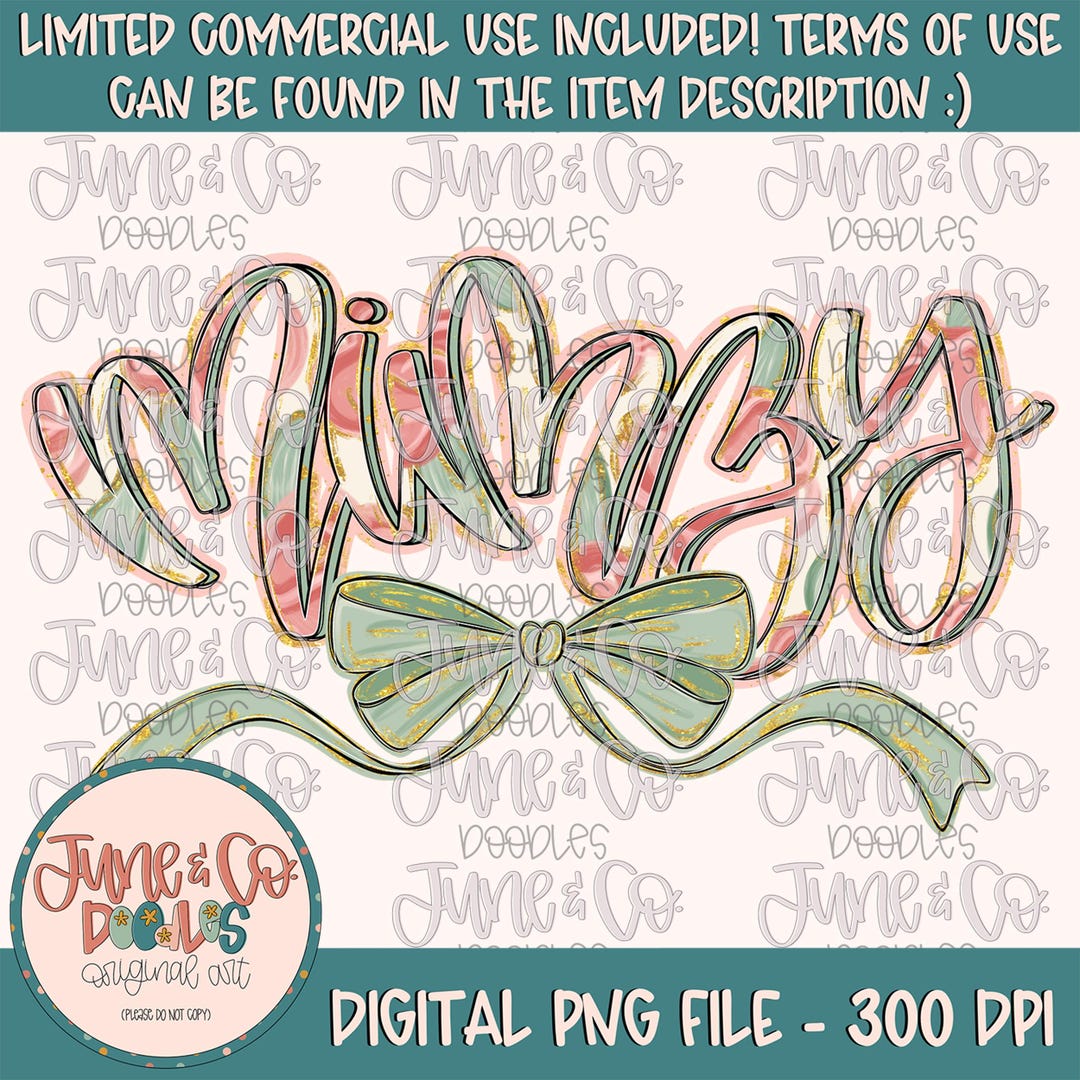 Painted Floral Mimzy PNG| Mimzy With Bow Sublimation File| Floral ...