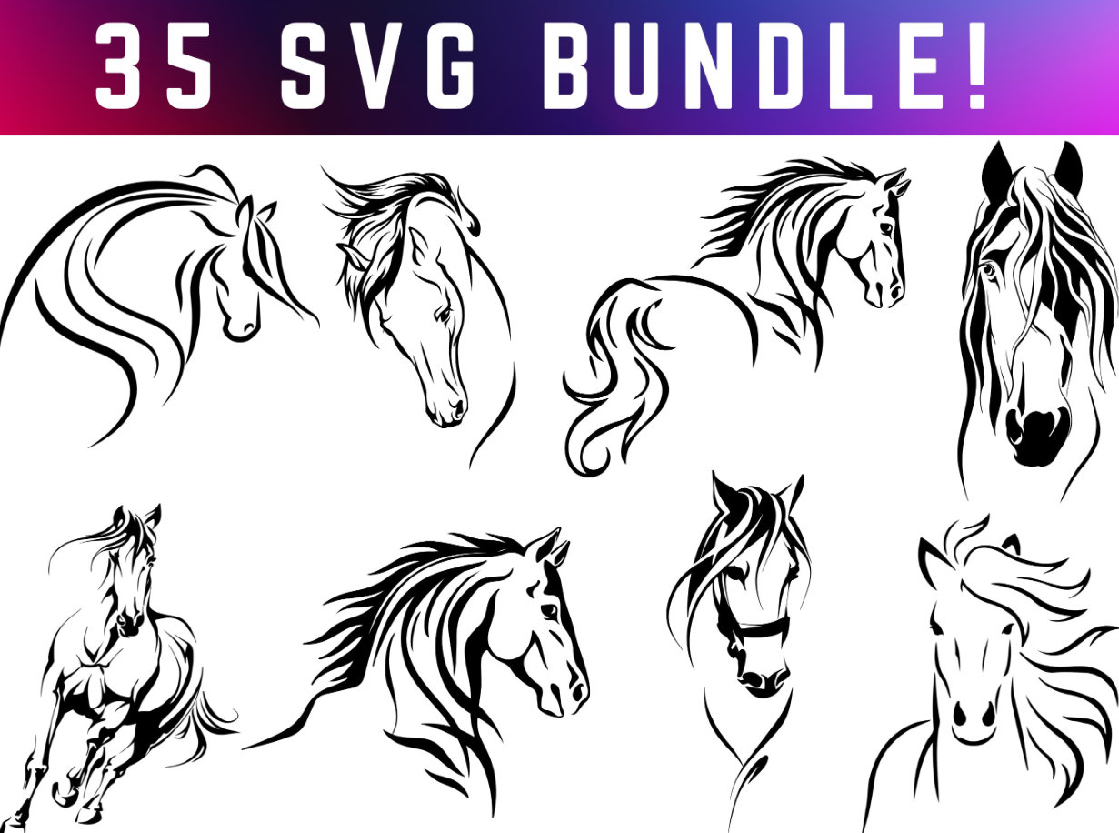 Horse SVG Bundle Horse Png 33 Horse Designs Horse Bundle - Etsy
