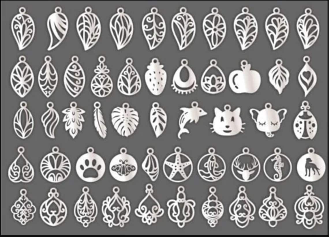 50 Earring SVG Designs Bundle, Wood Earrings Template, Leather Earring ...