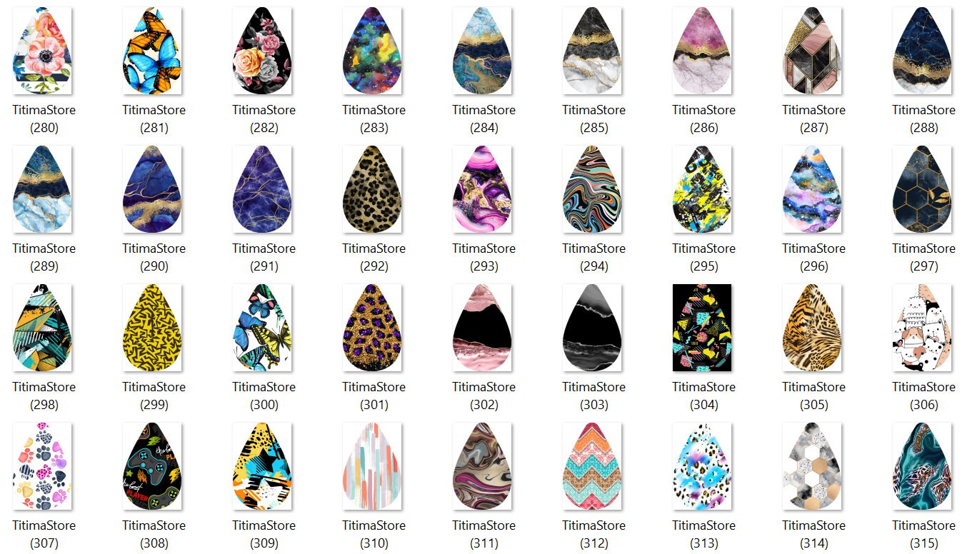 650 Earrings Design PNG Bundle All in One Earrings Pack - Etsy