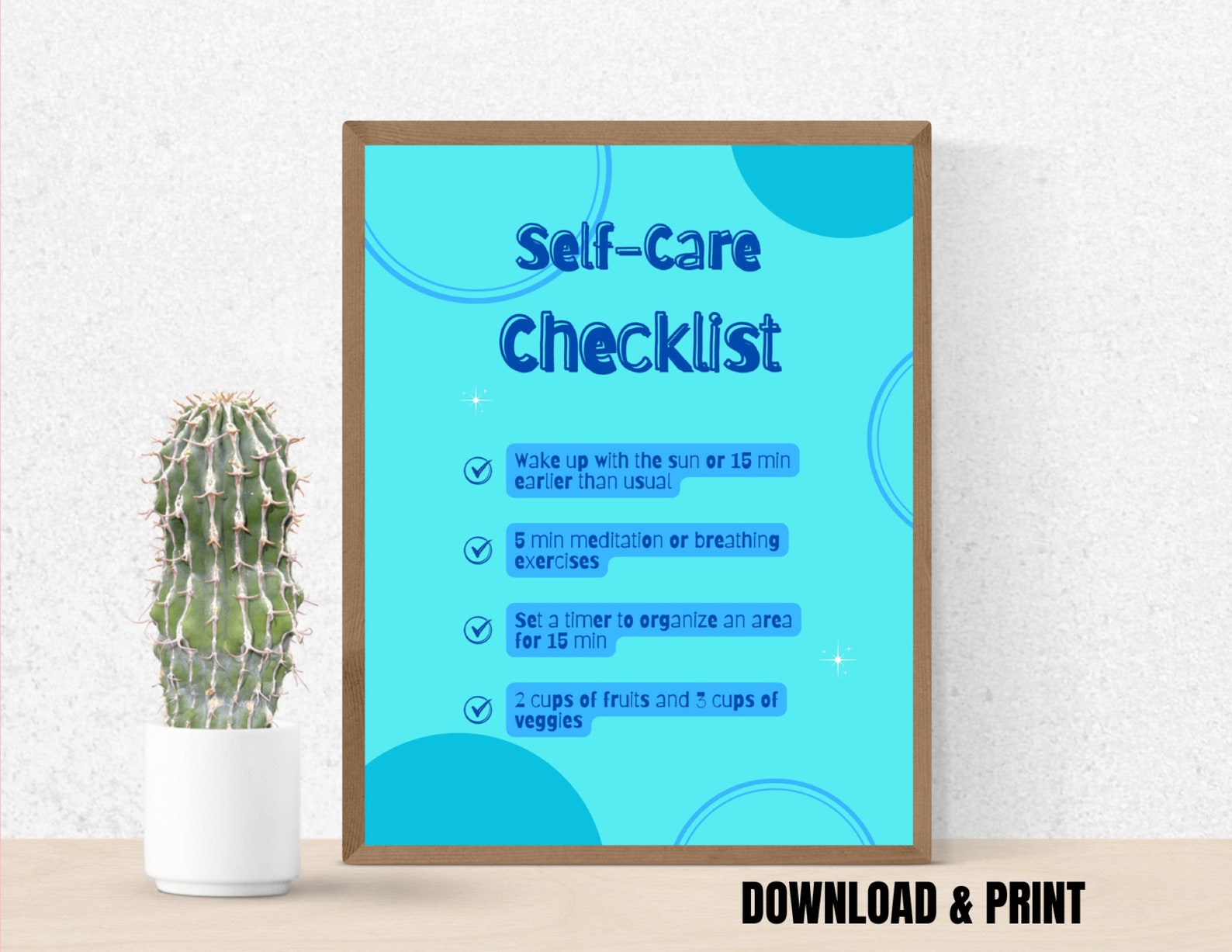 Self-care Checklist, Printable Poster, Self-care Checklist Printable ...