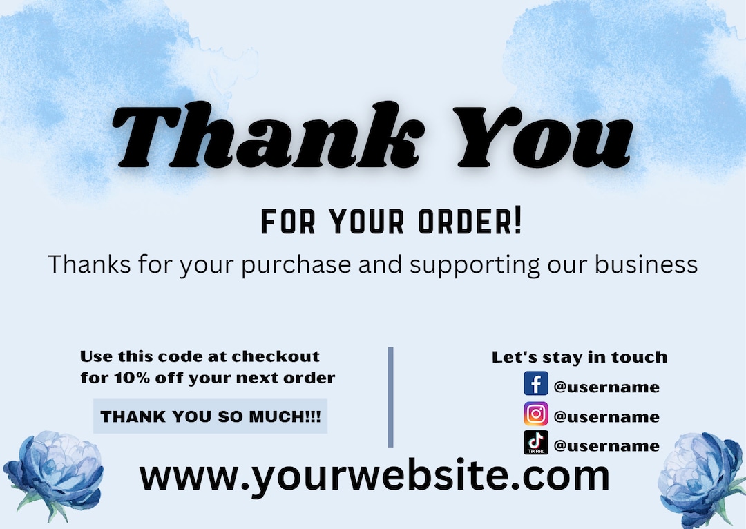 Thank You Template - Etsy