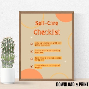 Self-care Checklist, Printable Poster, Self-care Checklist Printable ...