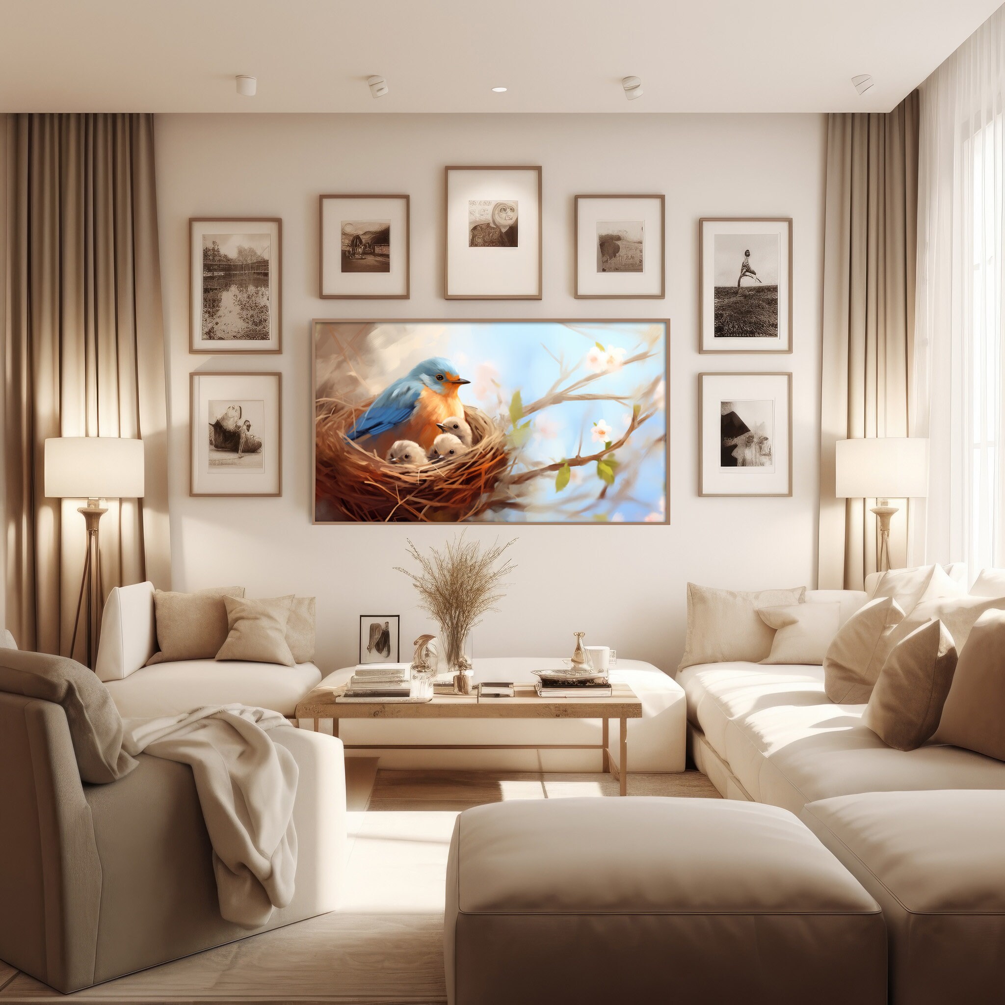 Bird TV Frame Art 3840x2160 4K Instant Download Samsung the Frame Art ...