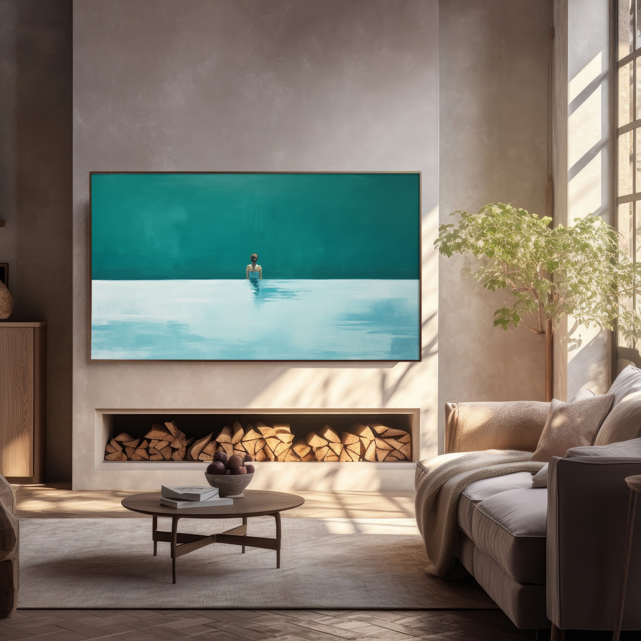 Minimalist TV Frame Art | 3840x2160 4K Instant Download | Samsung the ...