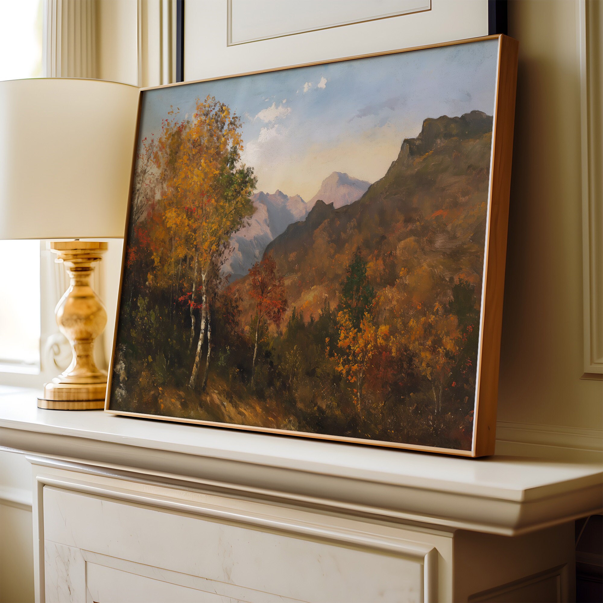 Autumn Landscape Vintage Oil Painting Rustic Country Decor Printable ...