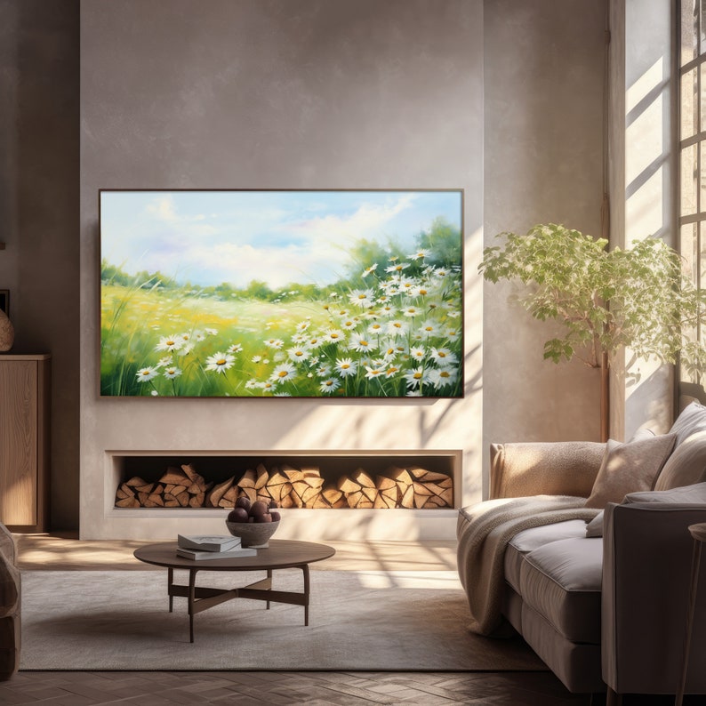 Spring TV Frame Art | 3840x2160 4K Instant Download | Flower Landscape ...