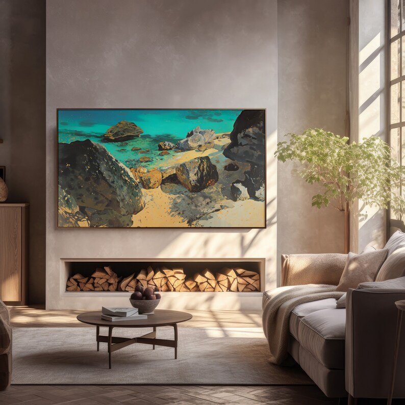 Beach TV Frame Art | 3840x2160 4K Instant Download | Samsung Frame TV ...