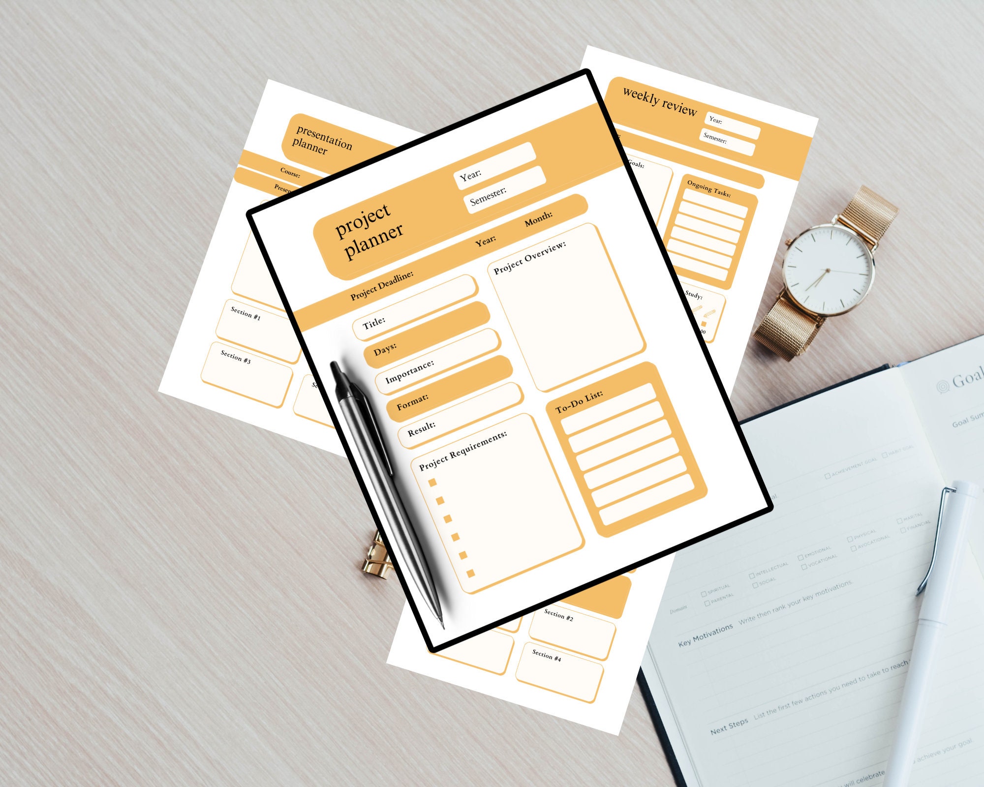 Printable Project, Presentation, Weekly Review and Score Tracker ...