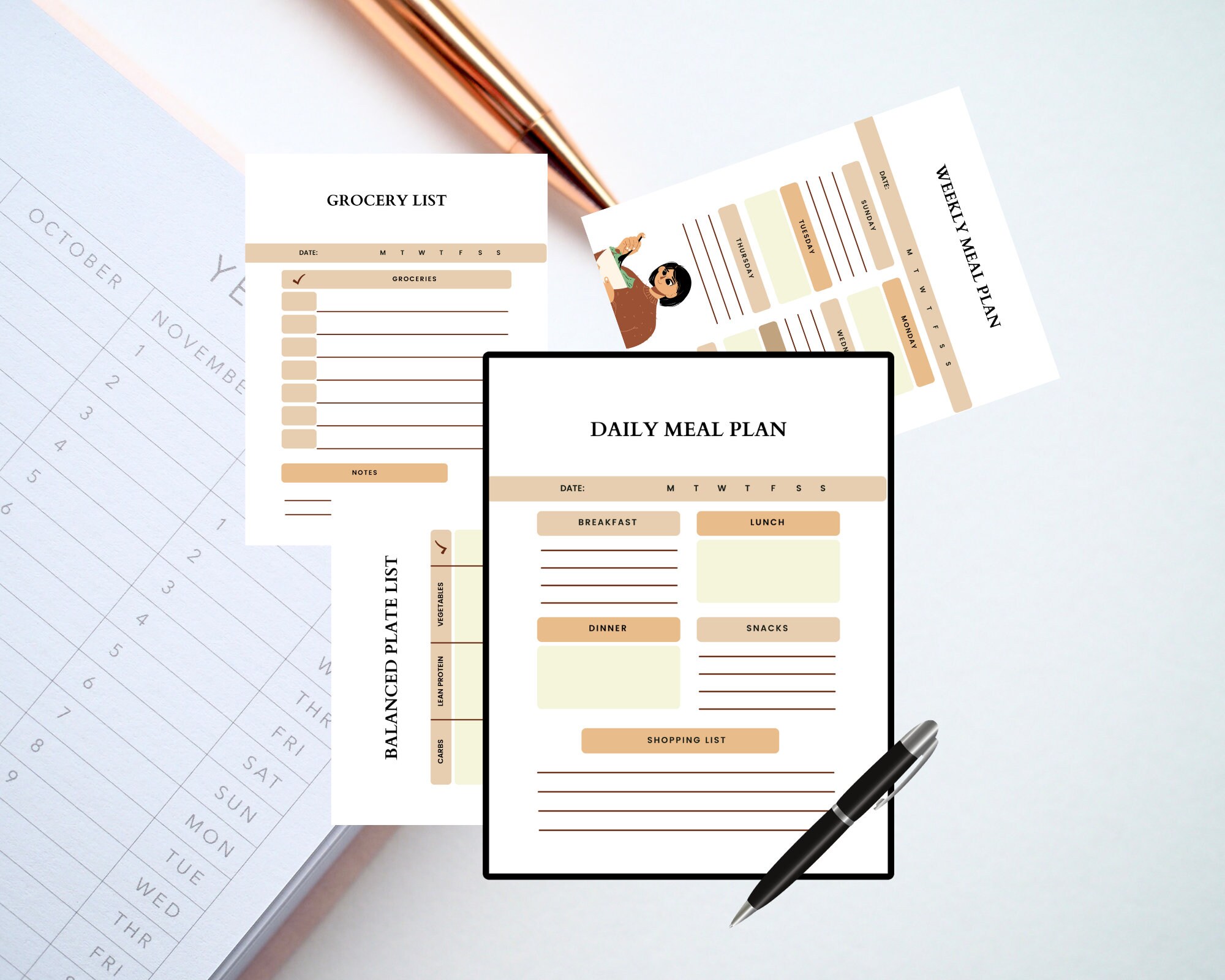 Daily Meal Planner, Weekly Meal Plan, Grocery List, Balanced Plate List ...