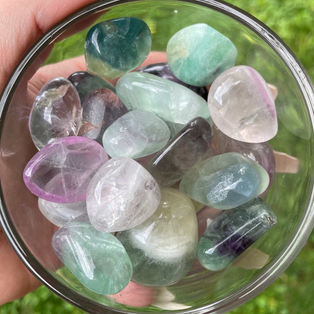 Tumbled Fluorite 1 Piece Tumbled Fluorite Large Tumbled Fluorite Medium ...
