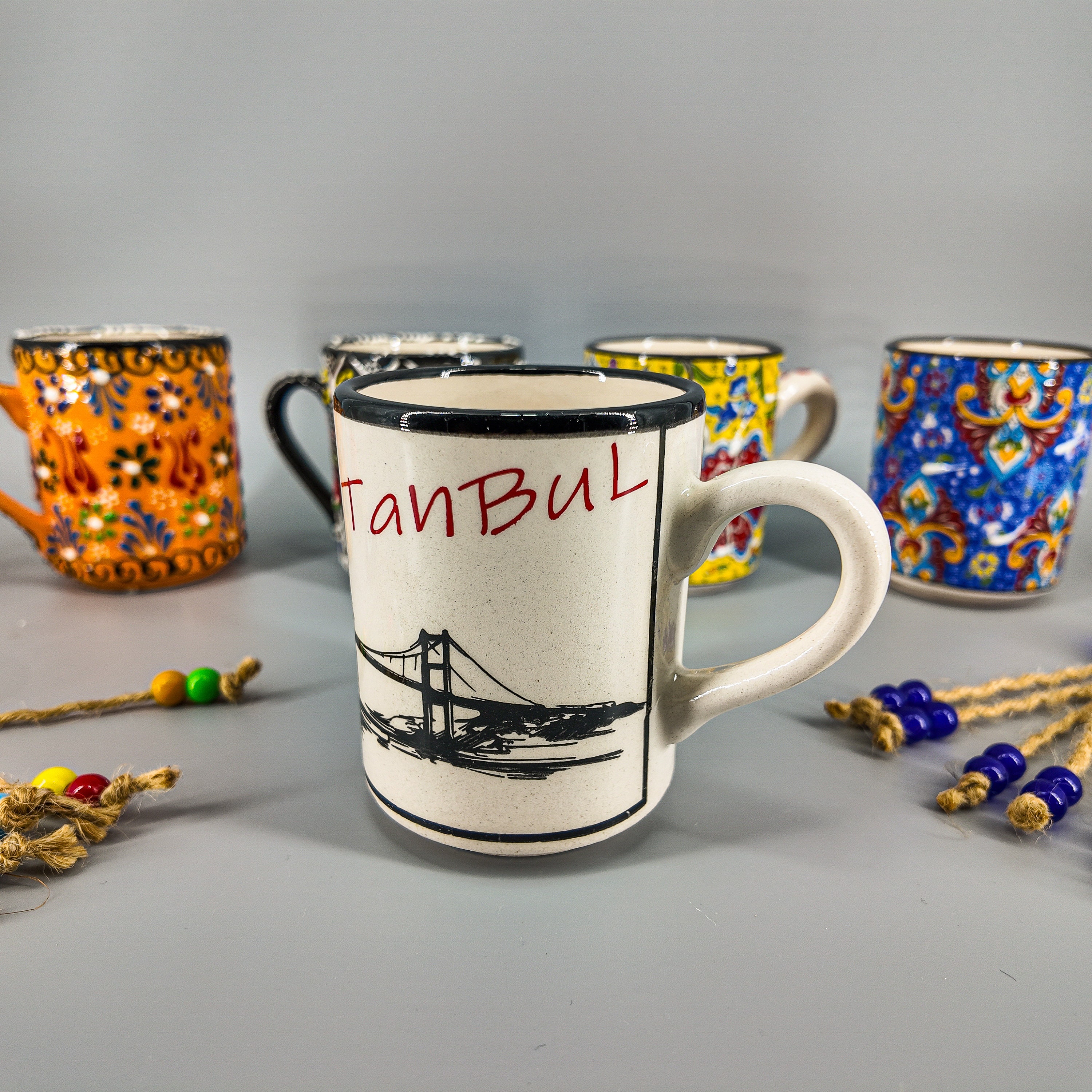 Hand Painted Colorful Ceramic Coffee Mug, 11oz Handmade Coffee Cup ...