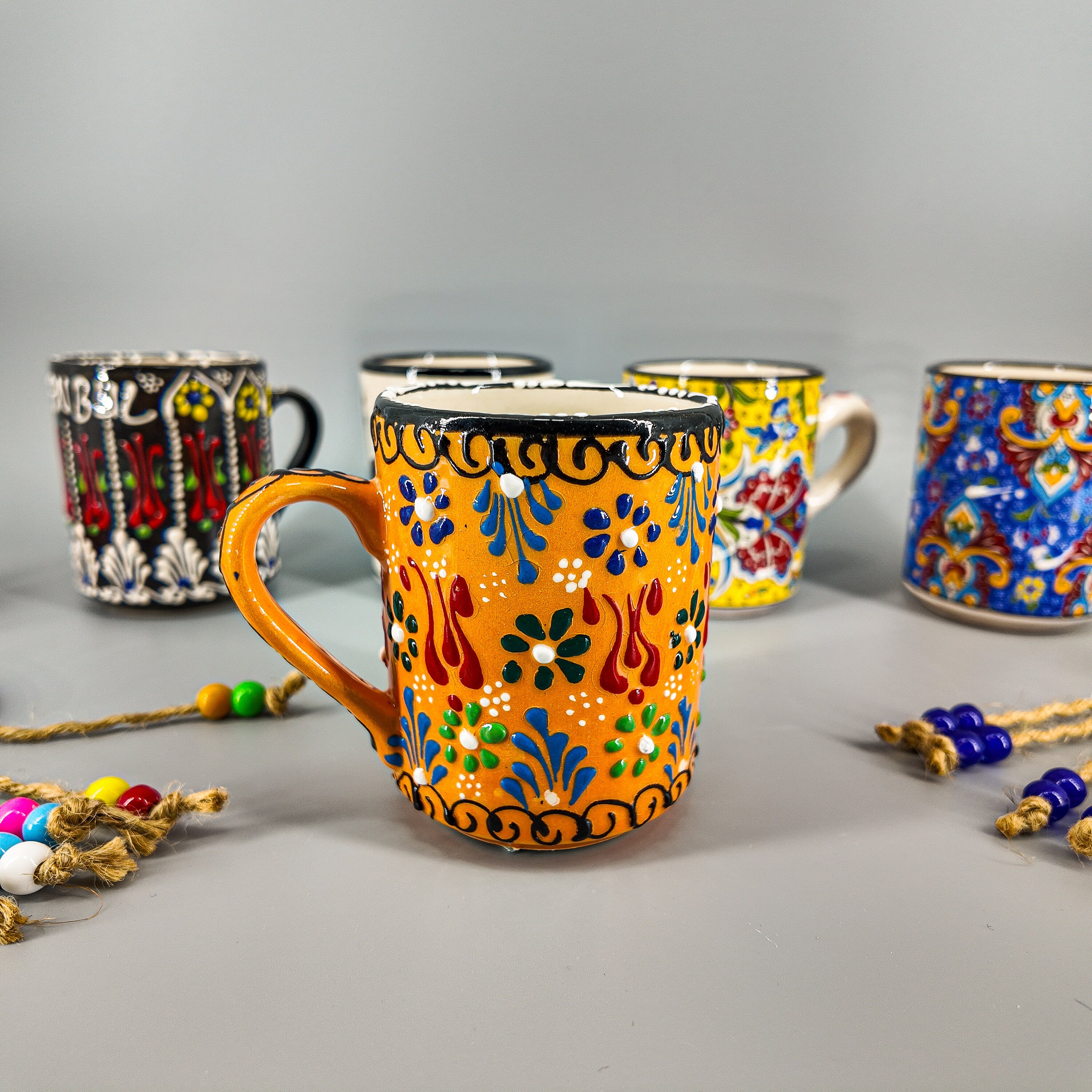 Hand Painted Colorful Ceramic Coffee Mug, 11oz Handmade Coffee Cup ...
