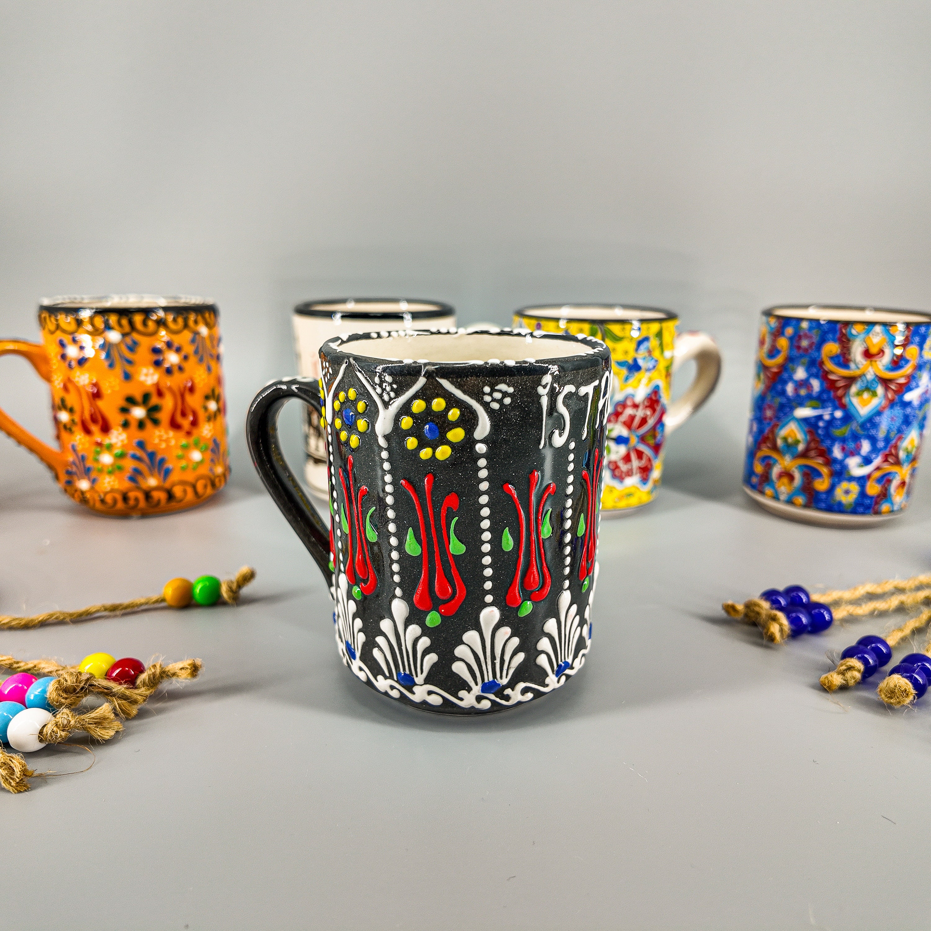 Hand Painted Colorful Ceramic Coffee Mug, 11oz Handmade Coffee Cup ...