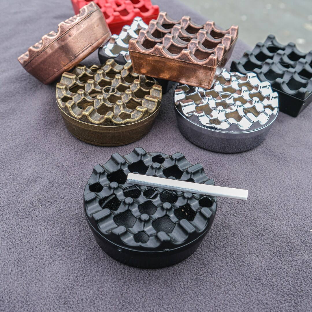 Ashtray-metal and Embroidered Ashtray, Cigar Ashtray, Metal Ashtray ...