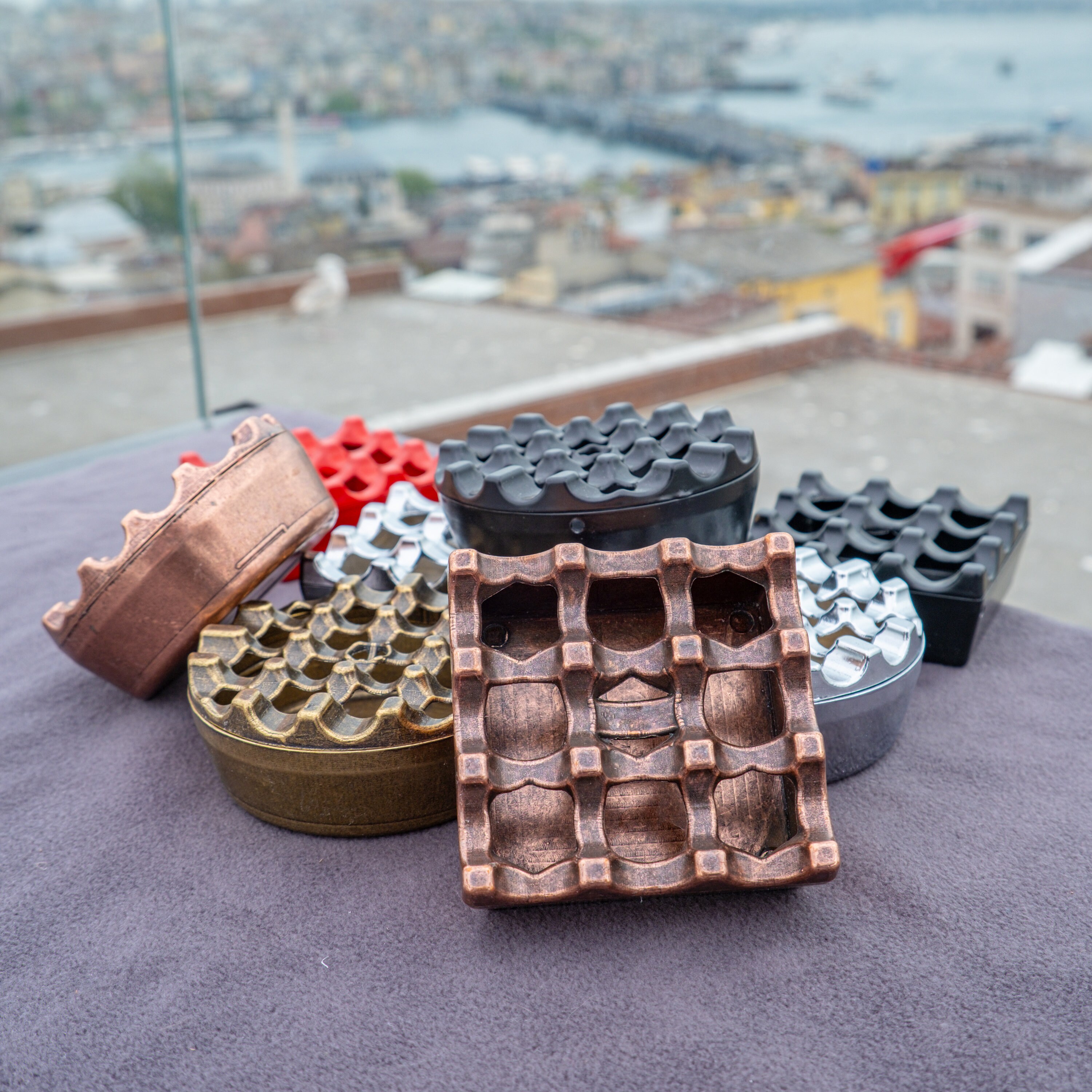 Ashtray-metal and Embroidered Ashtray, Cigar Ashtray, Metal Ashtray ...