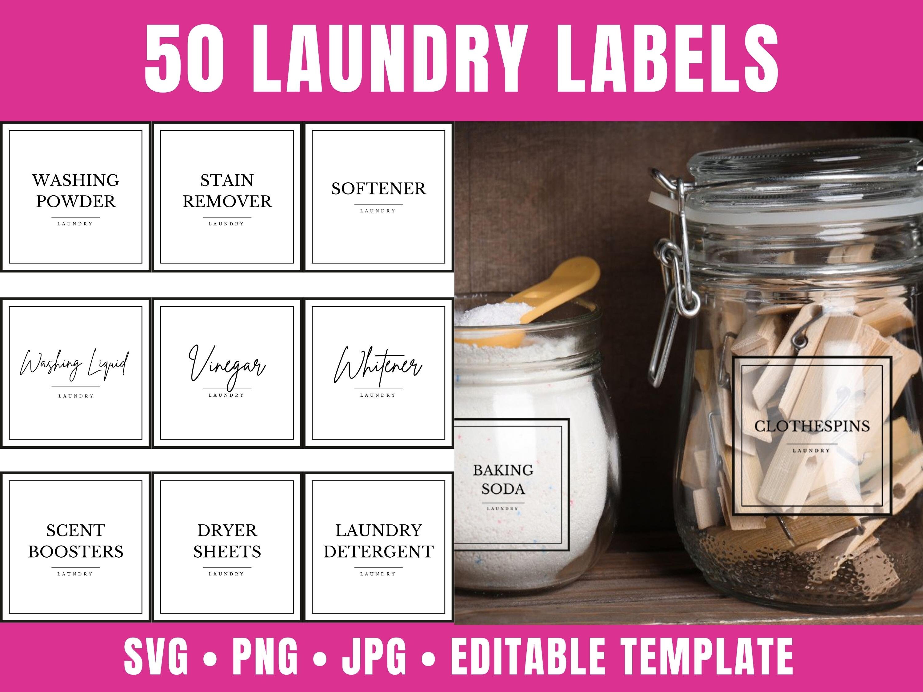 Laundry Labels Template With 50 Laundry SVG Labels | Printable and ...
