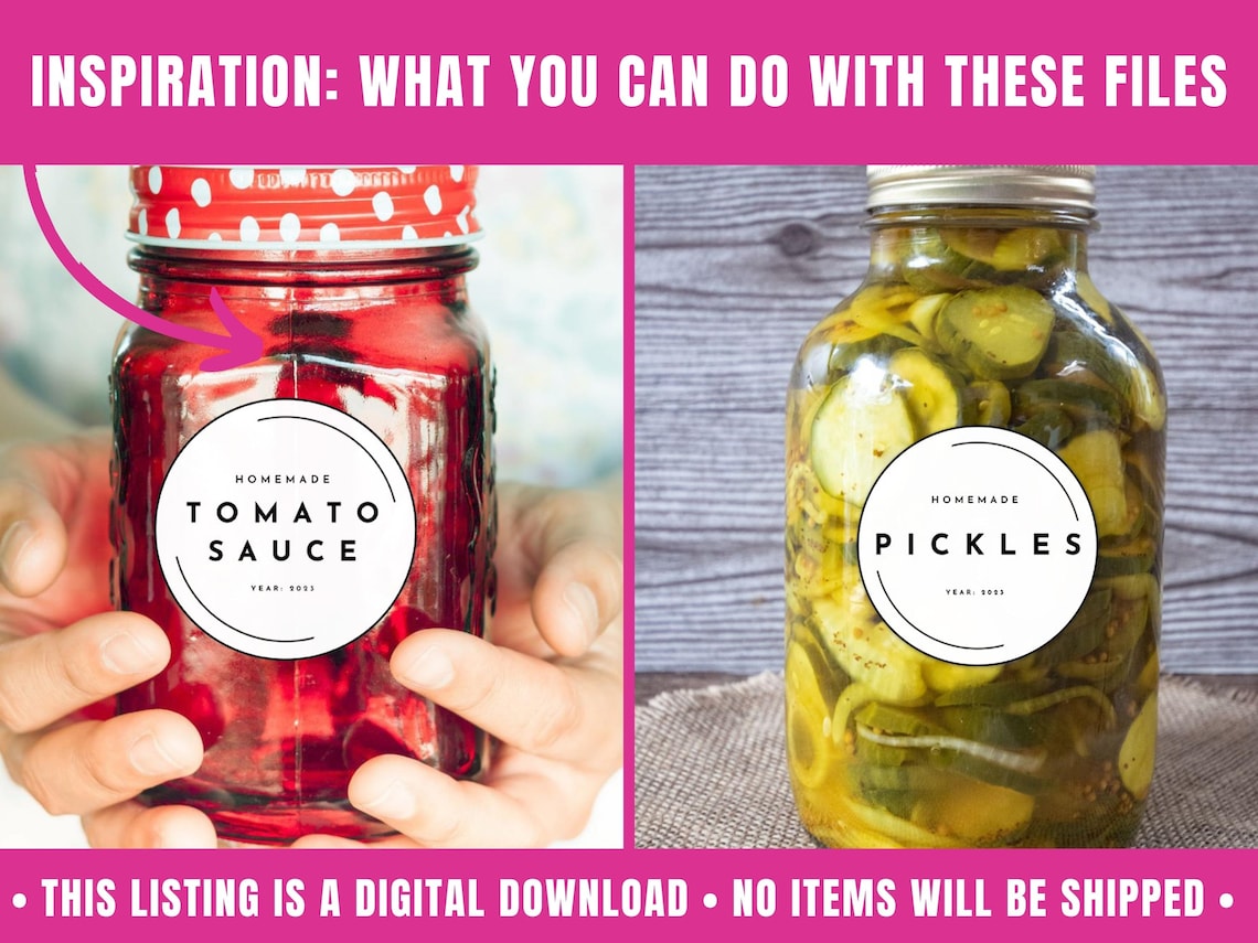 Mason Jar Labels Template With 50 Editable Jar Labels for Canning ...