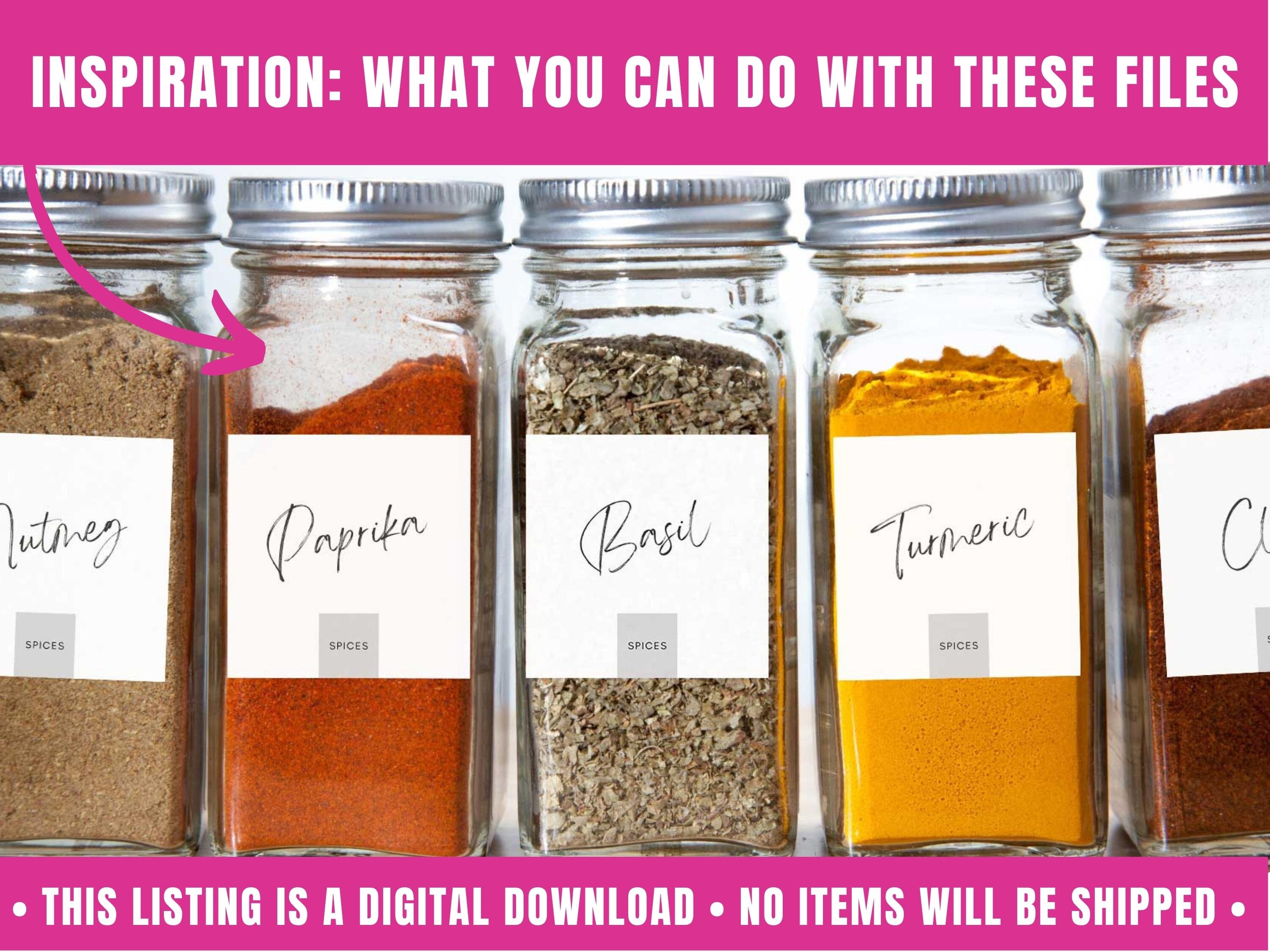 Minimalist Spice Labels Template With 40 Printable Spice Labels ...