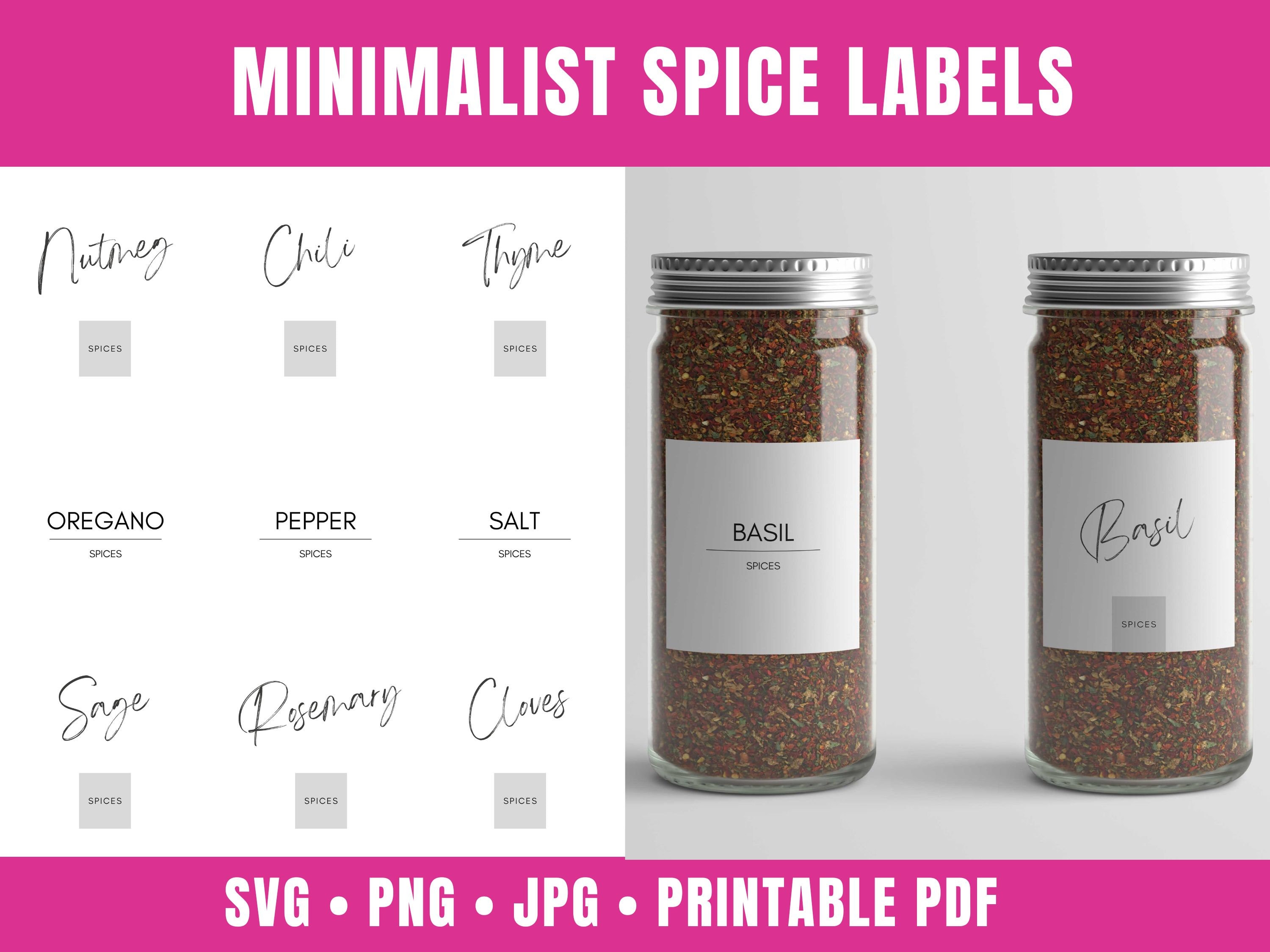 Minimalist Spice Labels Template With 40 Printable Spice Labels ...