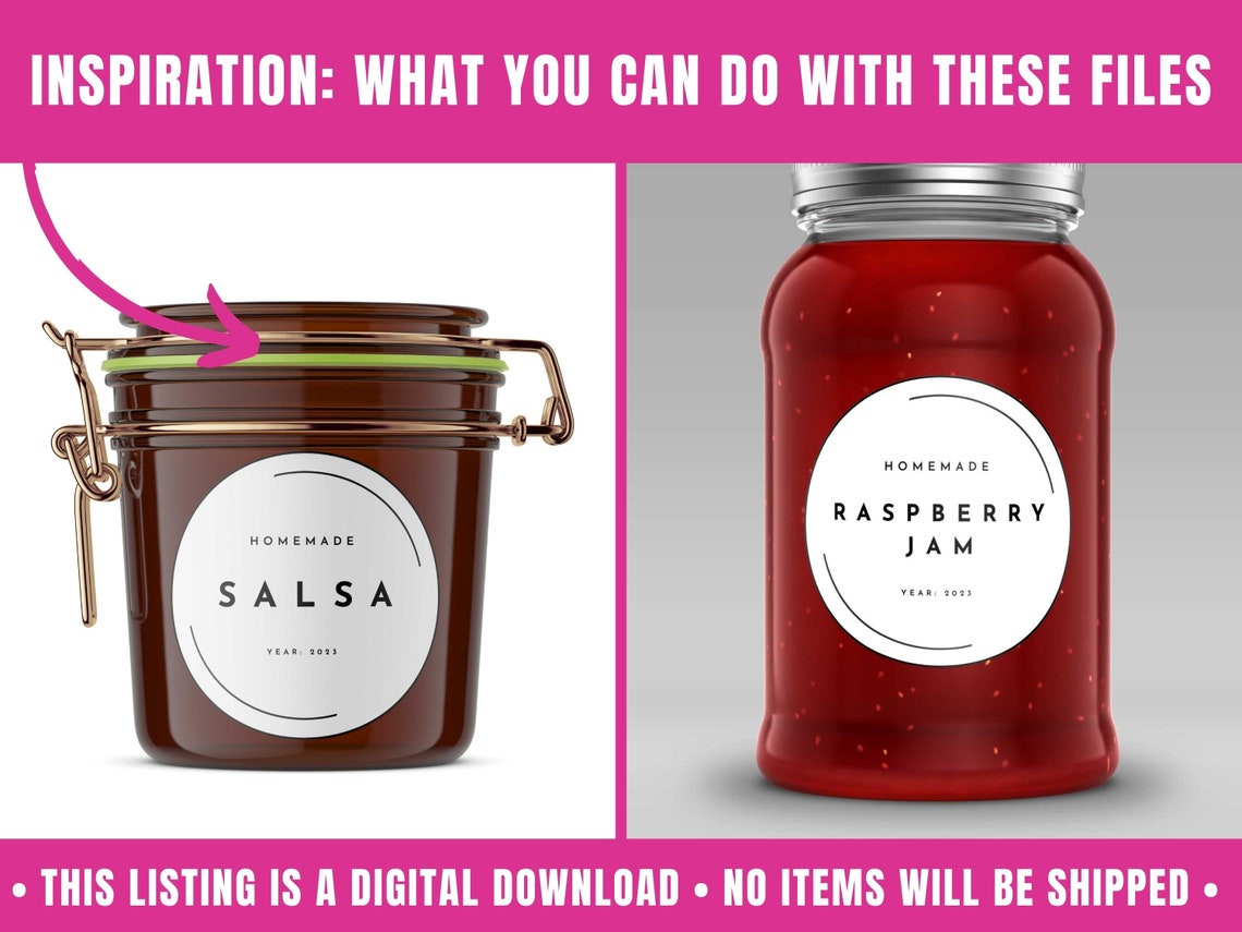 Mason Jar Labels Template With 50 Editable Jar Labels for Canning ...