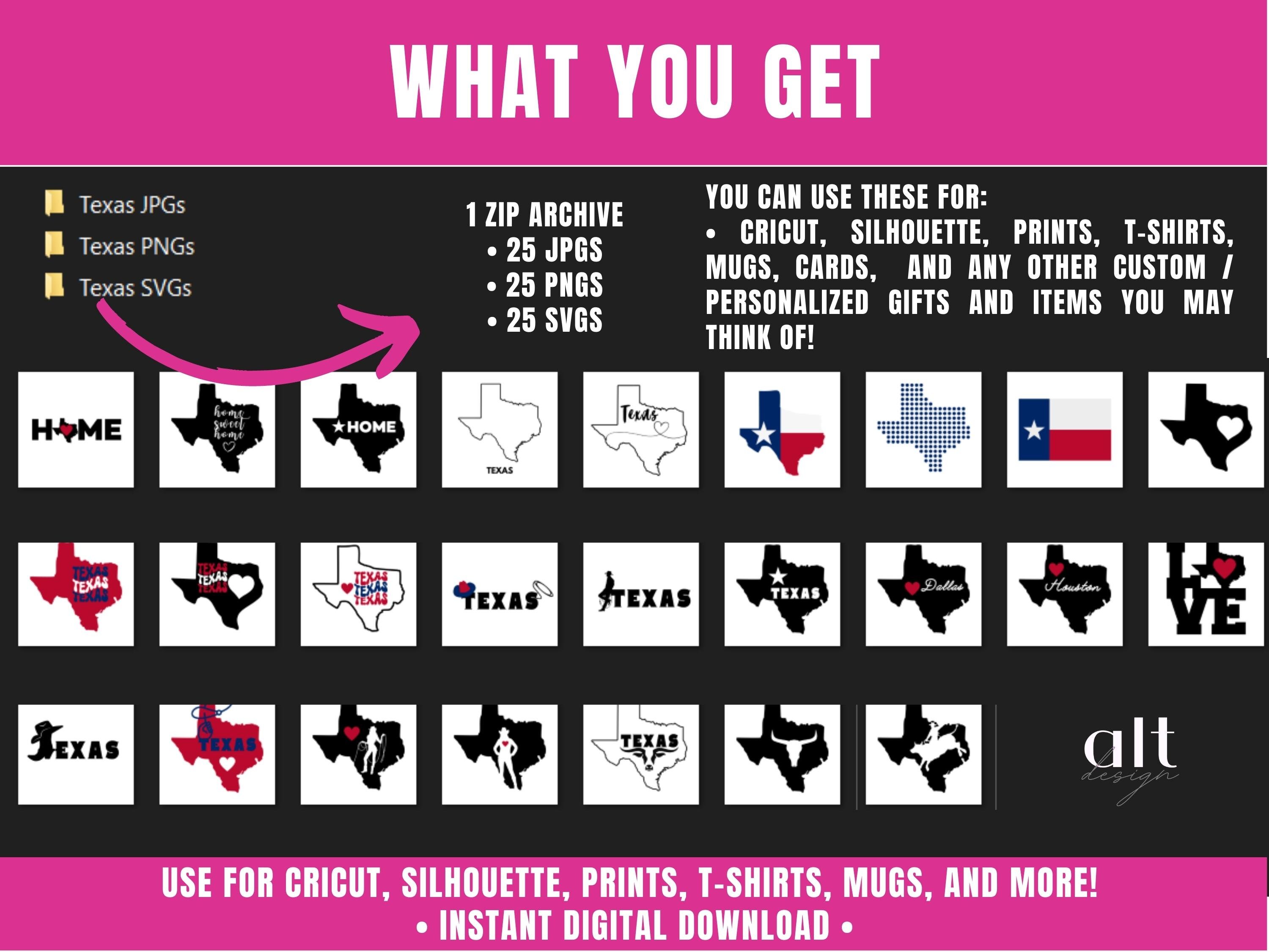 Texas SVG Bundle With State of Texas Svg for Cricut, Texas Outline Svg ...
