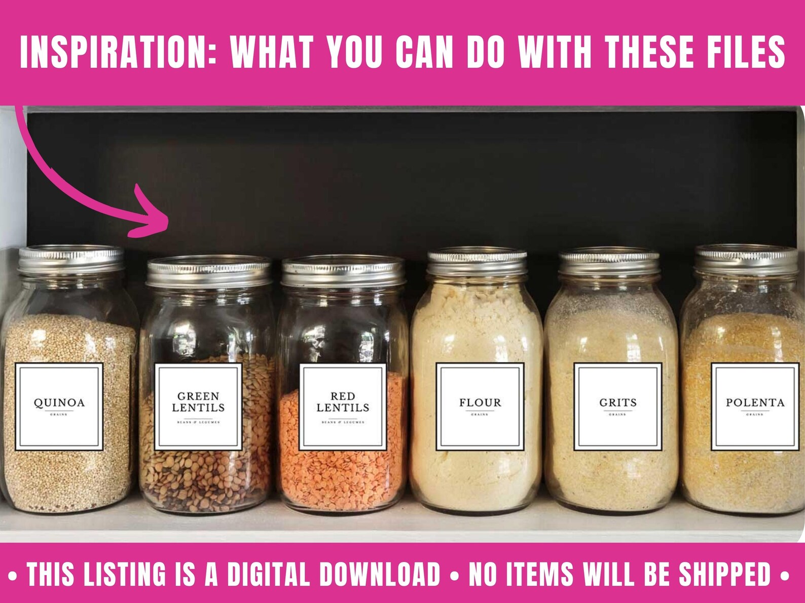 Printable Pantry Labels Template With 100 Square Labels for Pantry ...