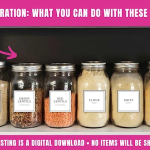 Printable Pantry Labels Template With 100 Square Labels for Pantry ...