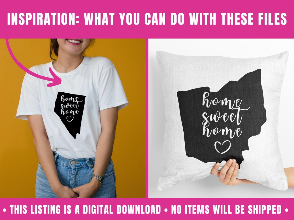 Home With State SVG Bundle With Home Sweet Home Svg for Cricut, US ...