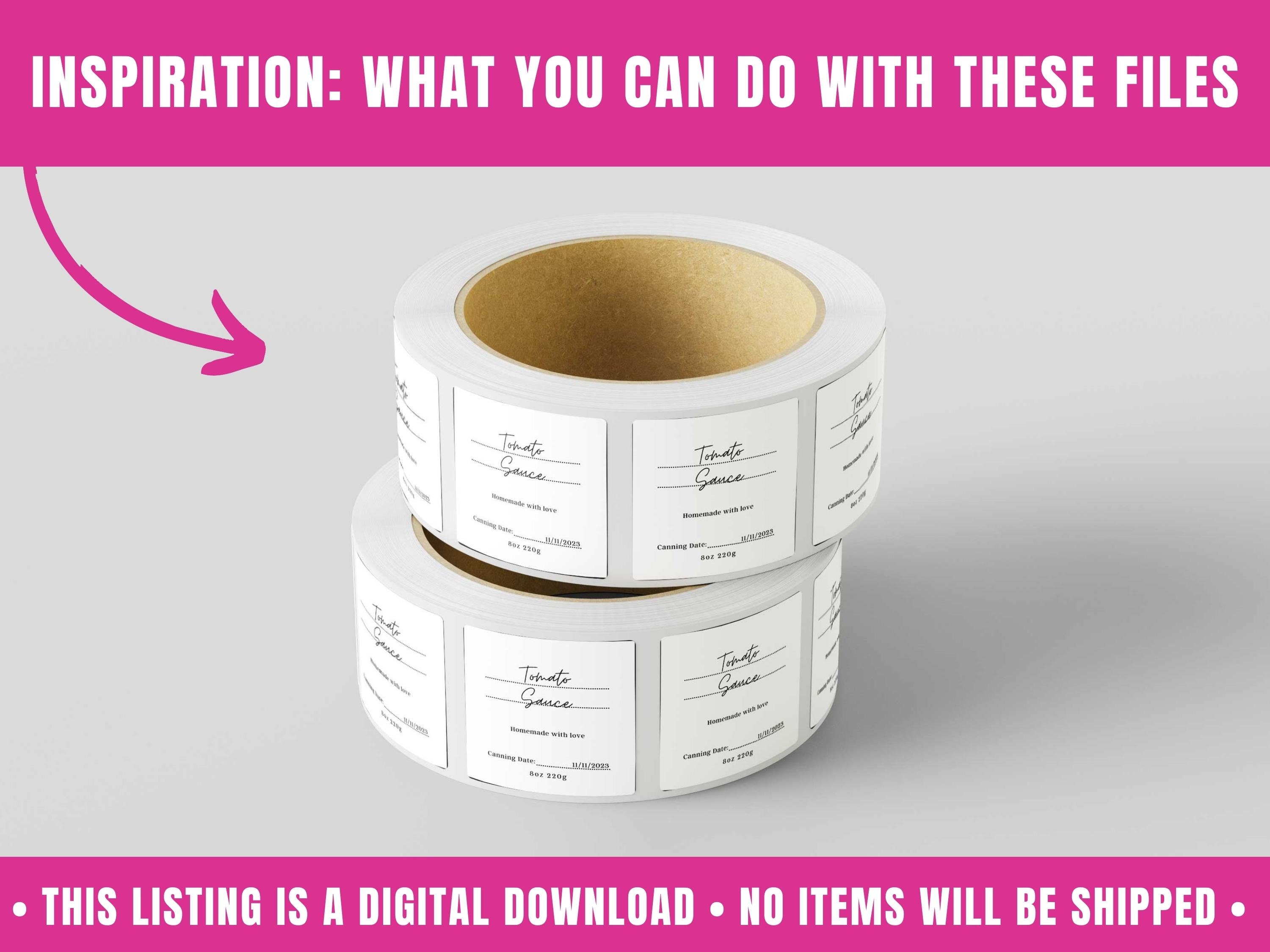 Canning Labels Template With 40 Editable Jar Labels - Square and Round ...