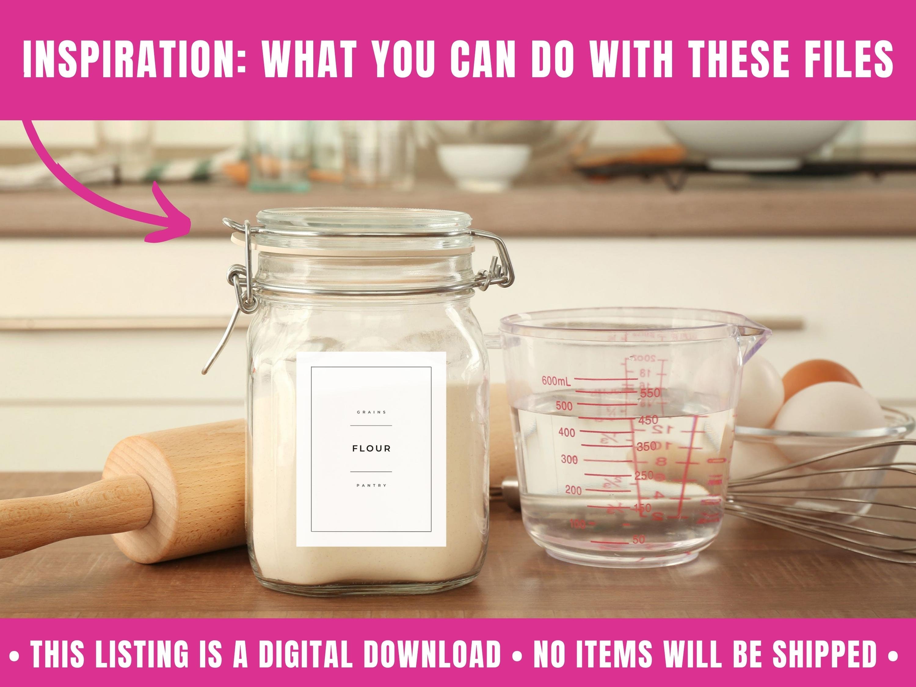 Kitchen Labels Template With 100 Pantry Labels, Container Labels ...