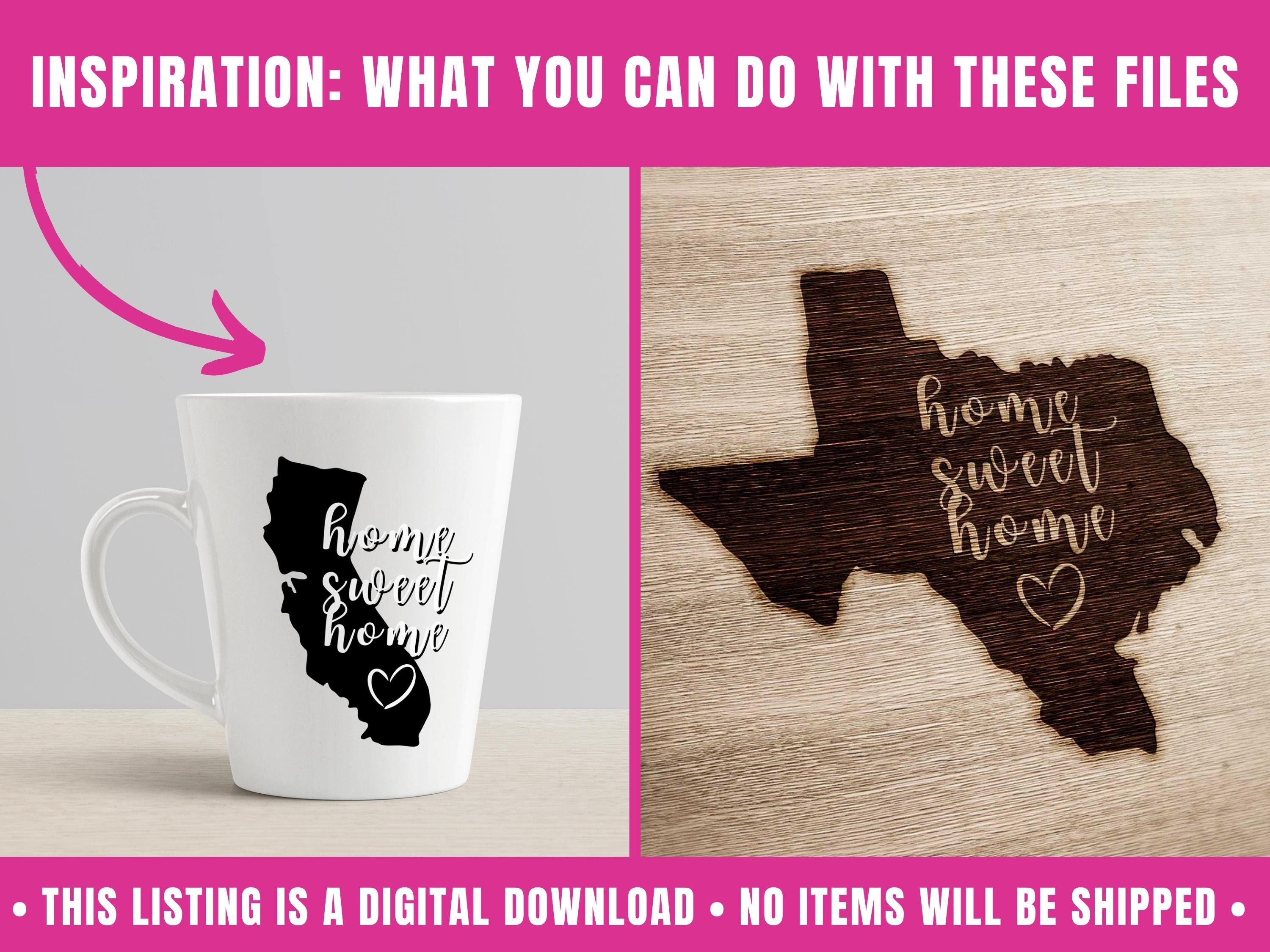 Home With State SVG Bundle With Home Sweet Home Svg for Cricut, US ...