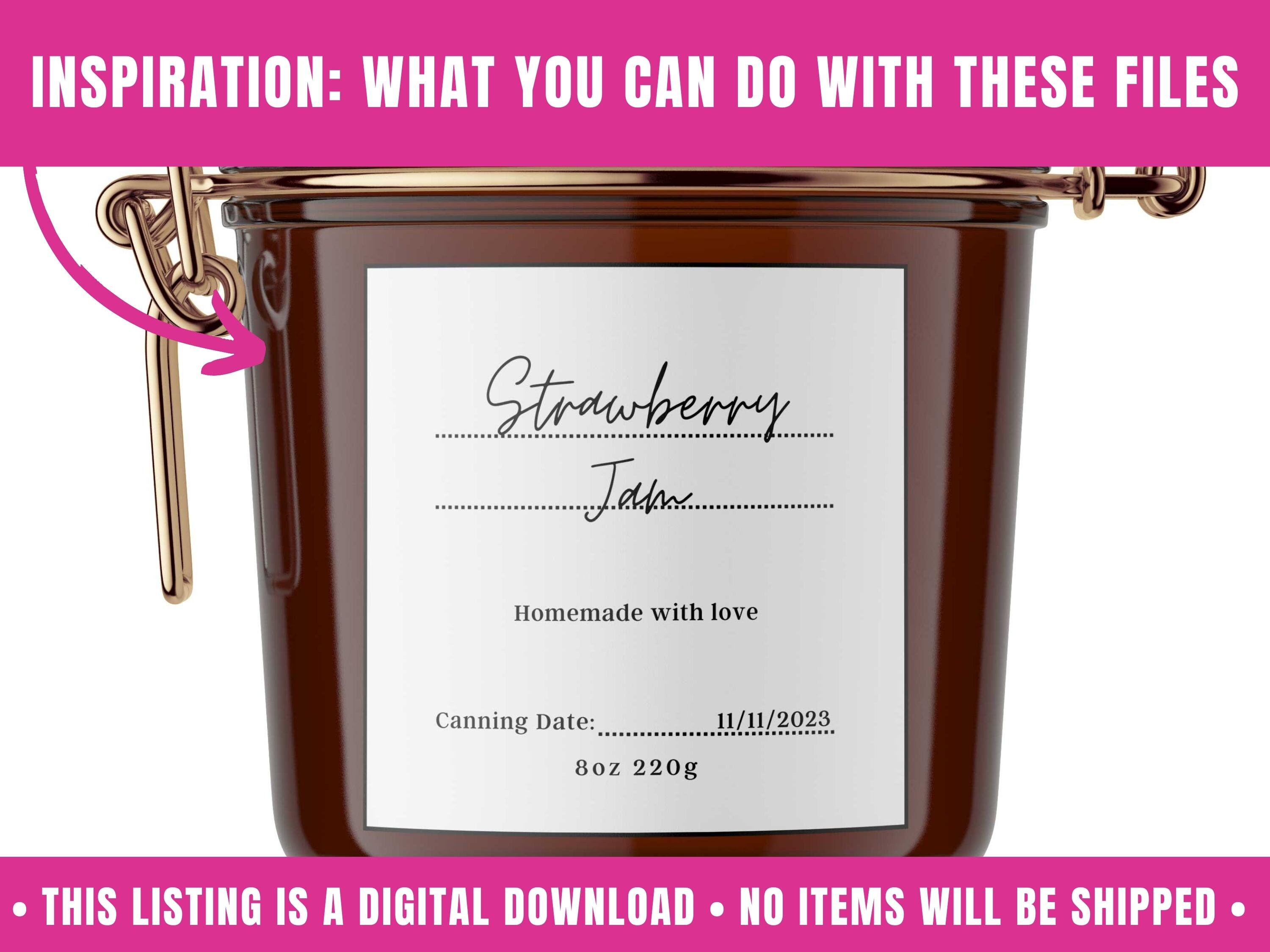 Canning Labels Template With 40 Editable Jar Labels - Square and Round ...