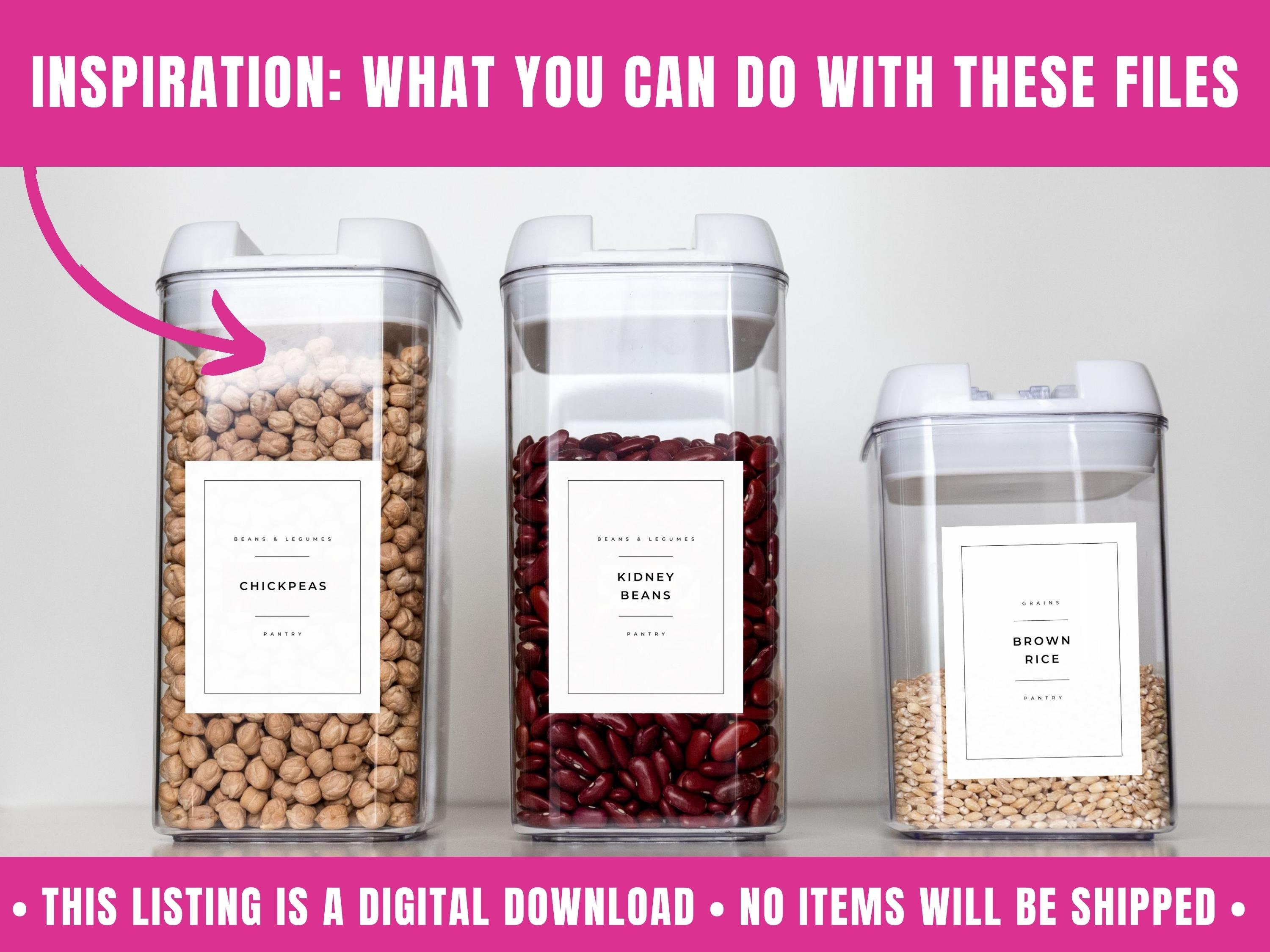 Kitchen Labels Template With 100 Pantry Labels, Container Labels ...