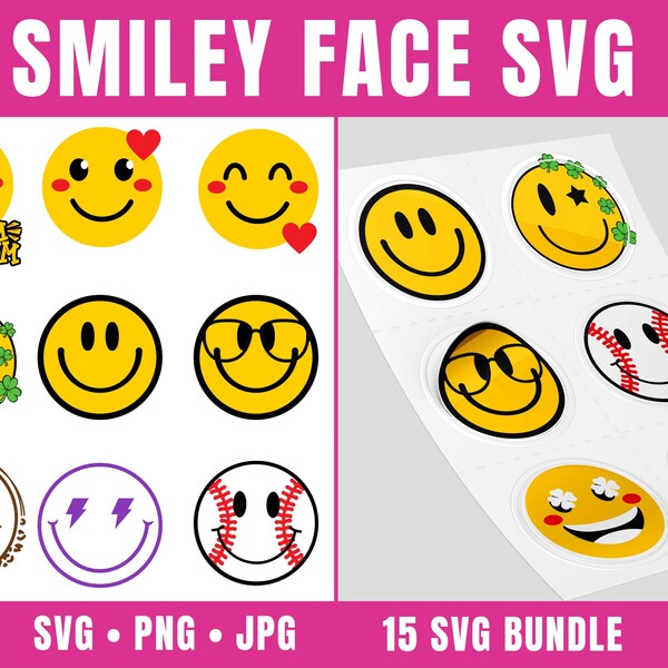 Preppy Smiley Face Stickers - Etsy