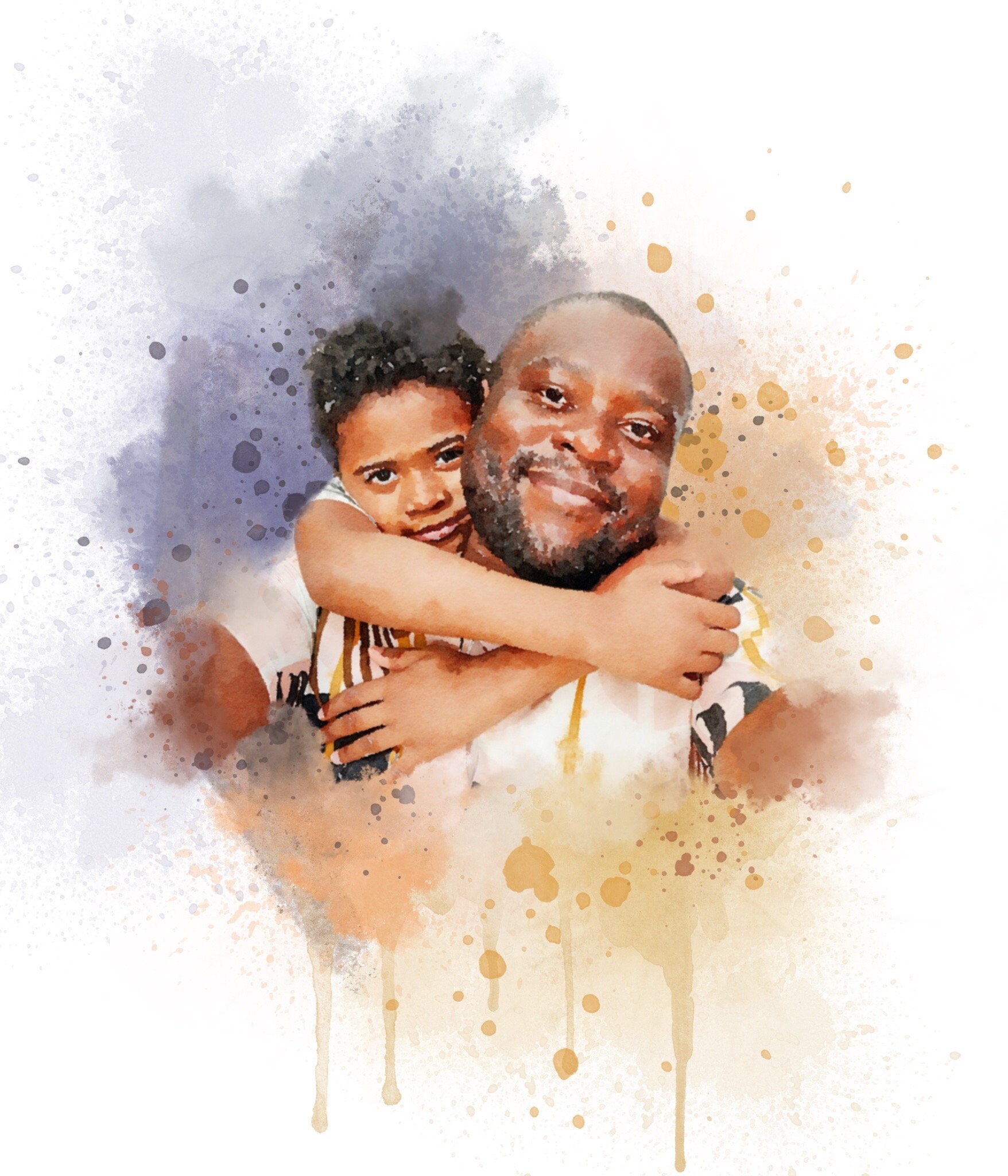 Fathers Day Portrait Custom Portrait From Photo Dad Portrait - Etsy