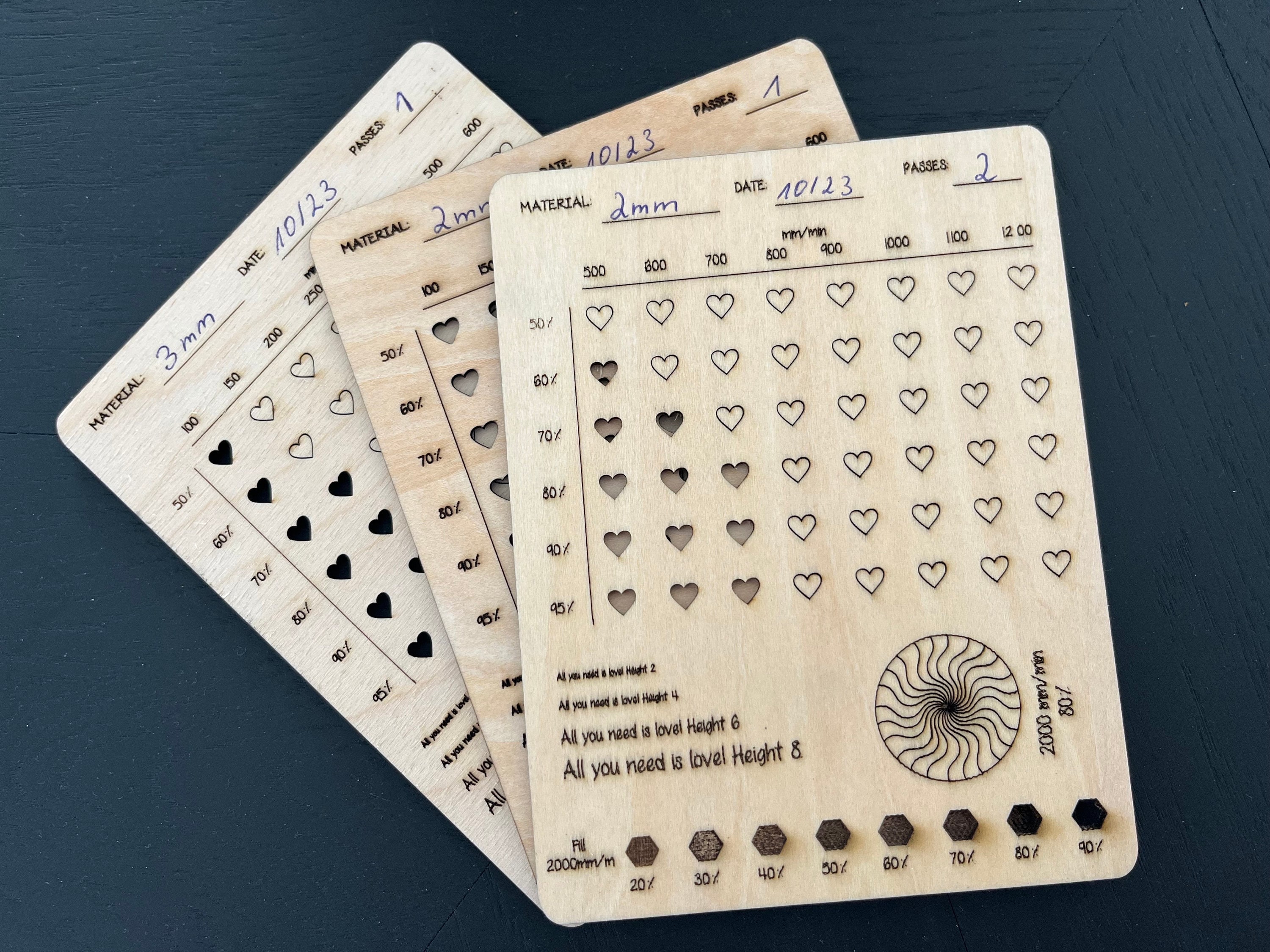 Laser Test Card With Heart Optimize Your Laser Projects With Our Laser ...