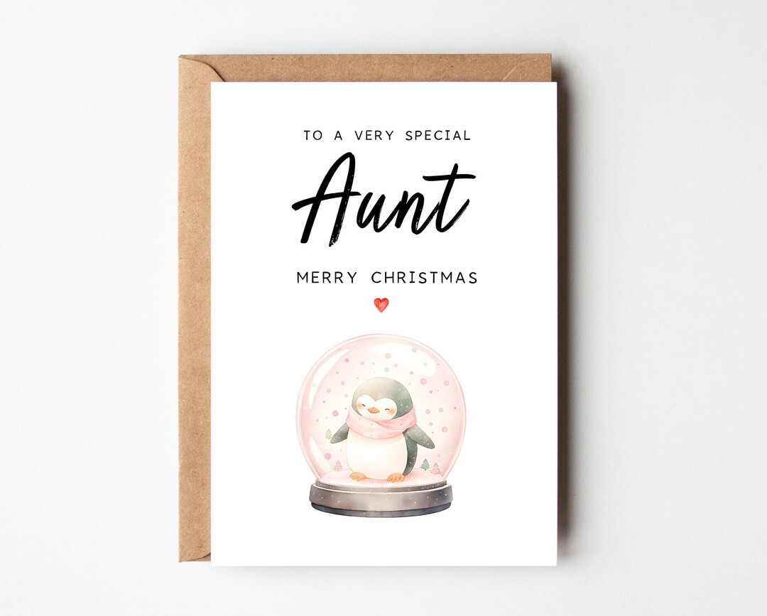 Christmas Card for Aunt, Christmas Card for Aunt From Nephew or Niece ...