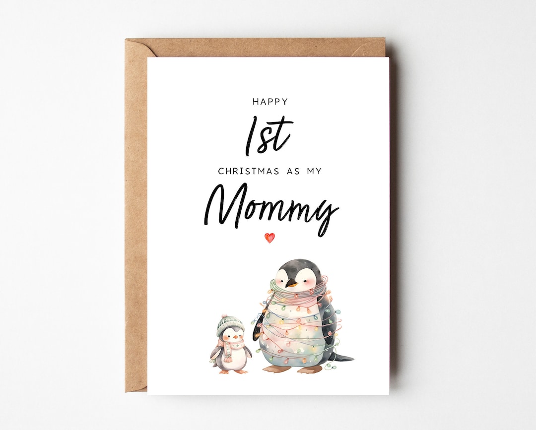 Happy 1st Christmas as My Mommy Card, New Mom Christmas Card From ...
