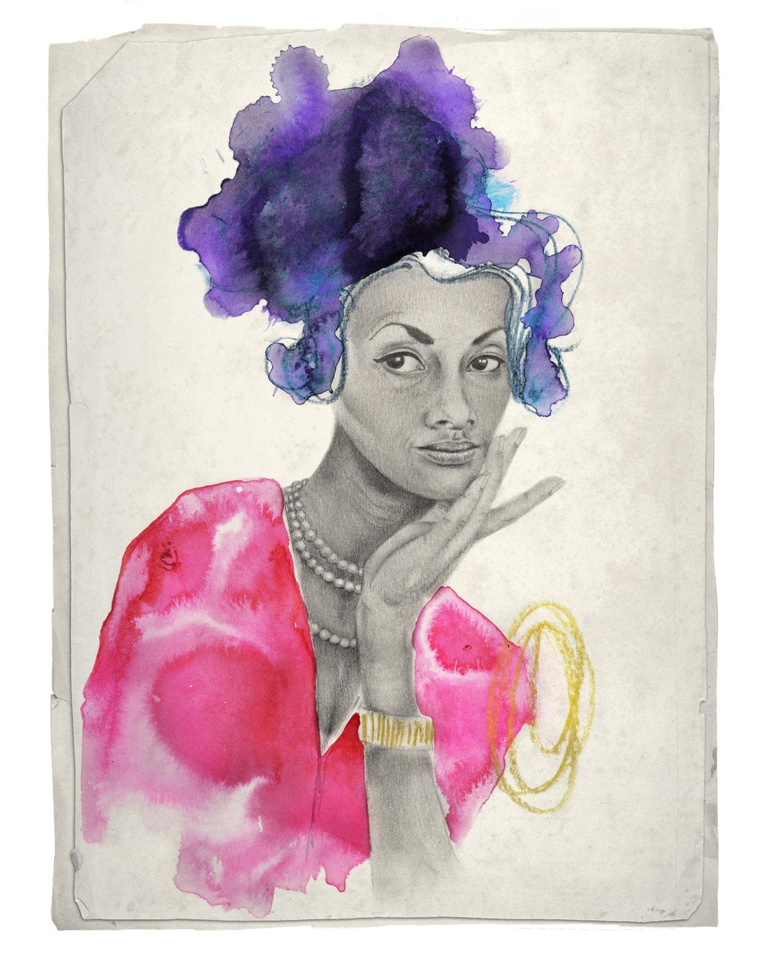 Miss Pearls Illustration Art Print - Limited Edition Signed by Artist ...