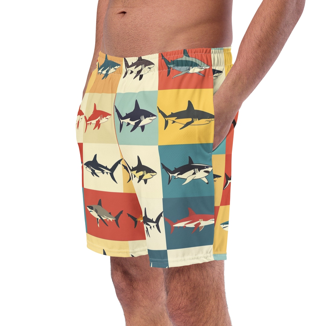 Men's Swim Trunks shark Wave Riders - Etsy