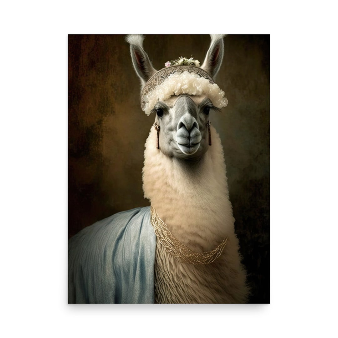 Llama Wall Art Quirky Elegant Animal Wall Print Unique Wall Decor Llama ...