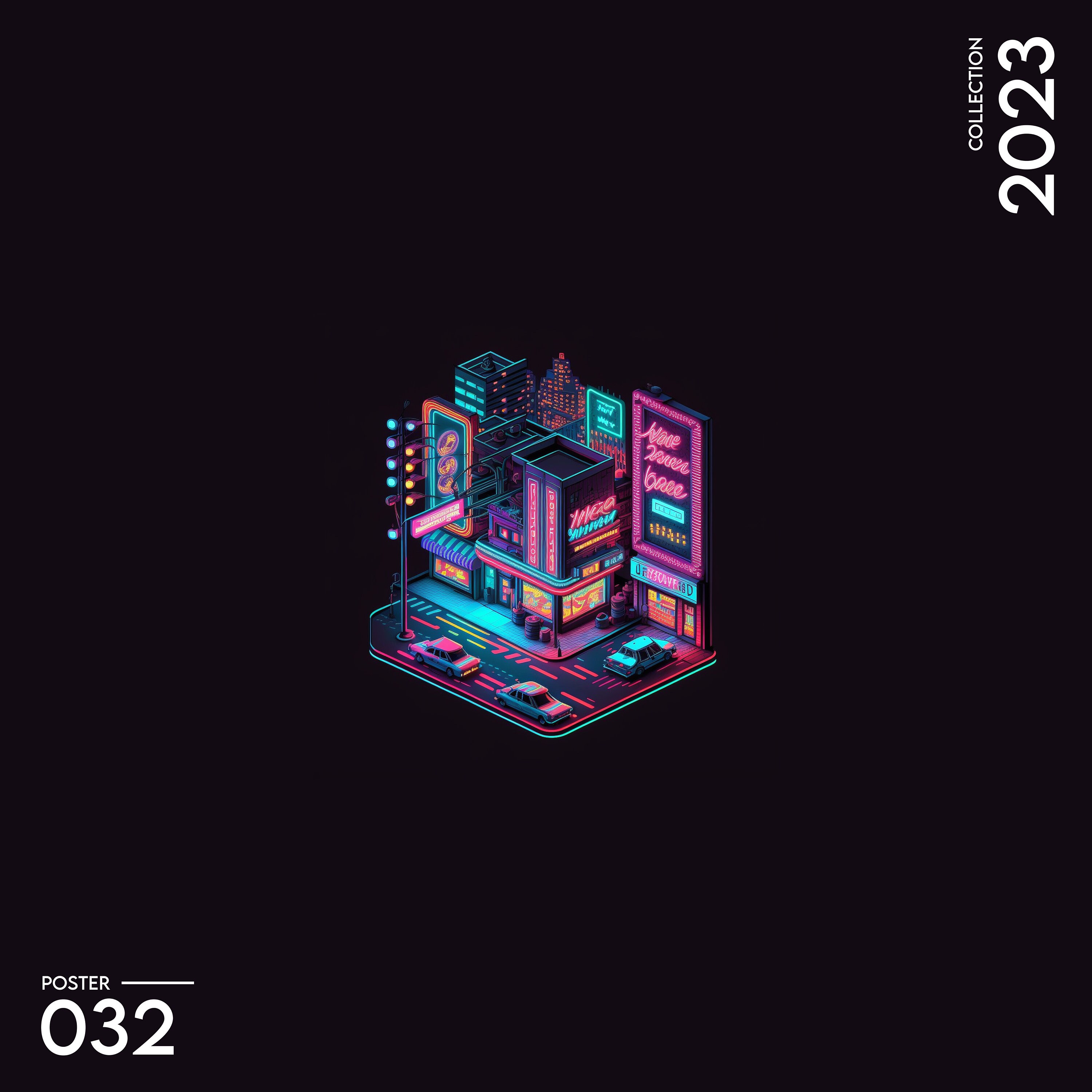 Neon Street View Pixel Art - Retro Urban Crossing Scene - Etsy