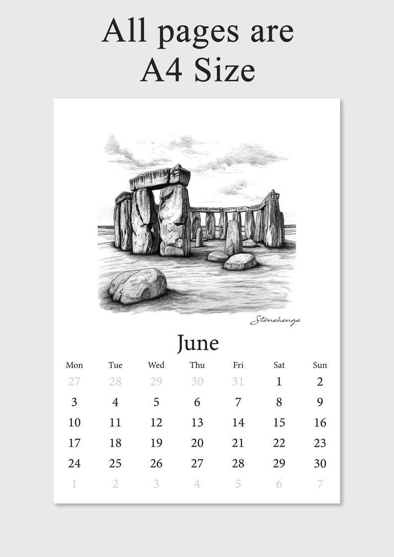 Iconic Architecture Calendar Printable 2024 Wall Calendar - Etsy