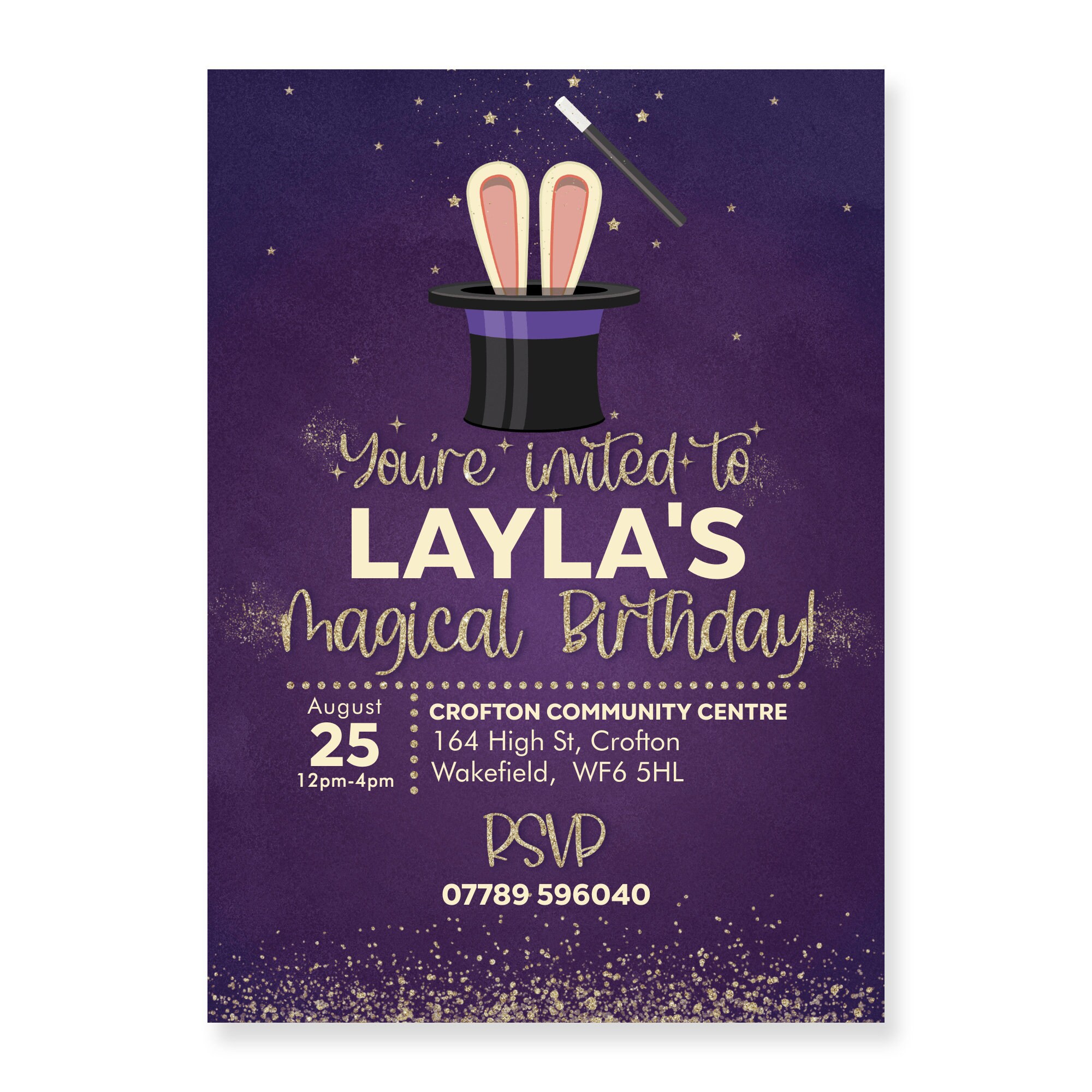 Kids Magic Birthday Party Invitation Template Templett File Magician ...